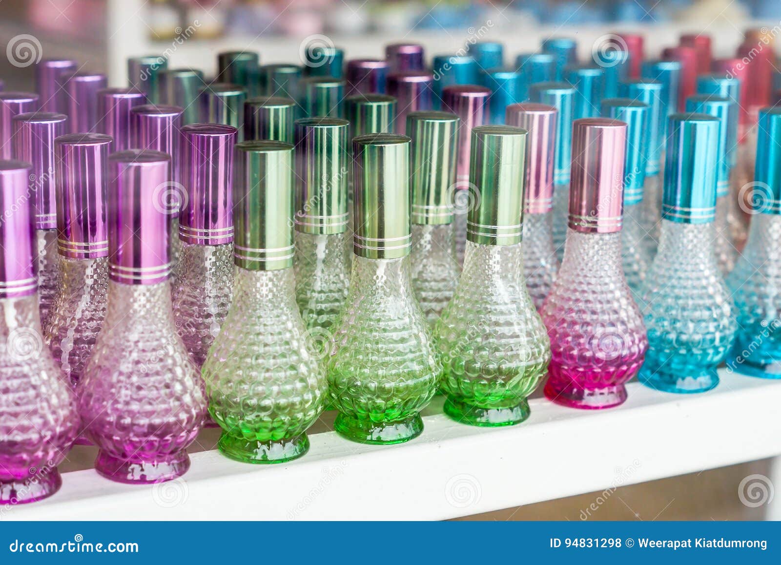 Colorful perfume bottles stock photo. Image of white - 94831298