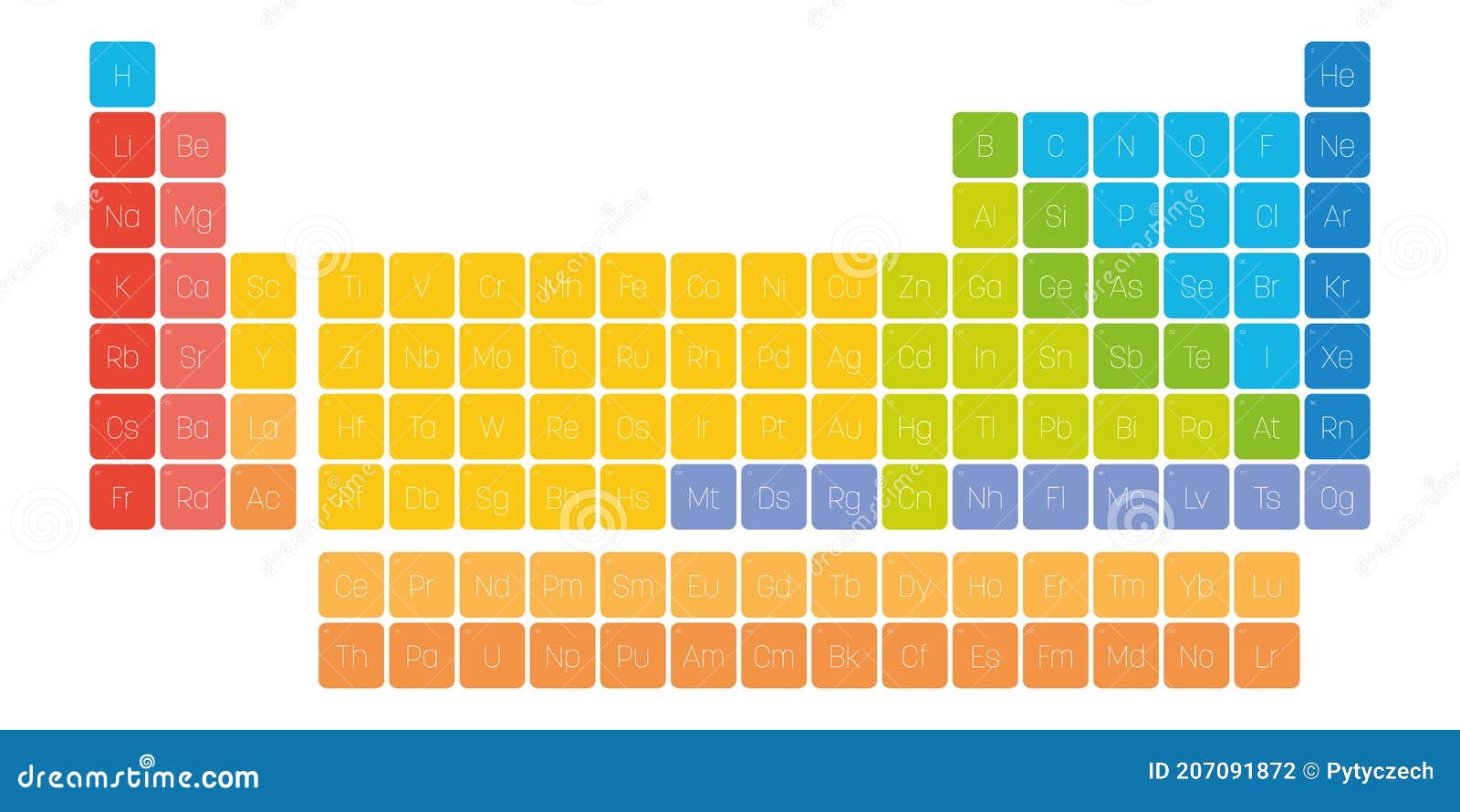 Colorful Periodic Table Of Elements. Cartoon Vector | CartoonDealer.com ...