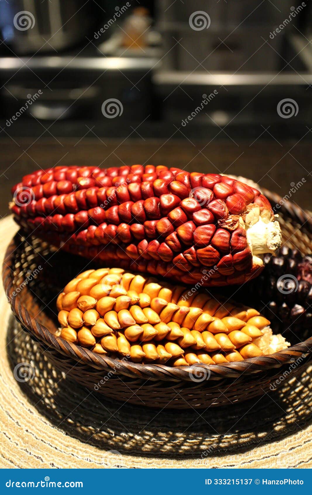 Colorful Peruvian Corn in a Basket Stock Image - Image of colorful ...