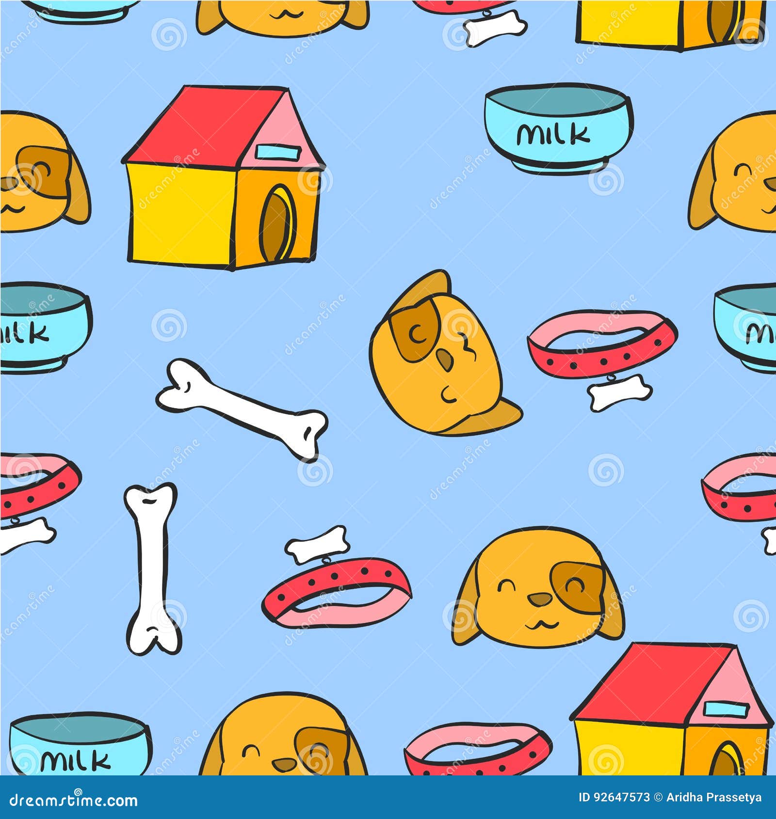 Colorful Pet Dog Pattern Style Stock Vector - Illustration of bird ...