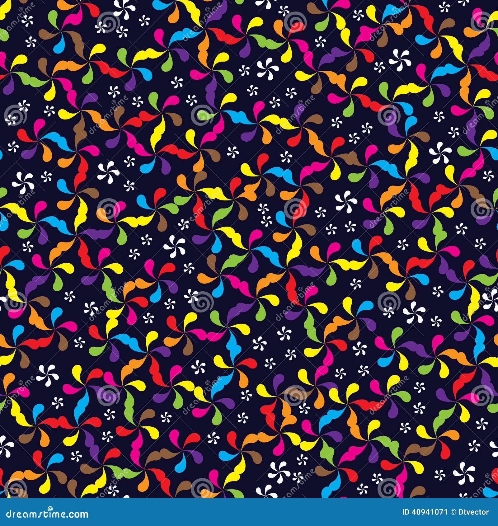 Colorful Petals Connection Seamless Pattern Stock Vector - Illustration ...