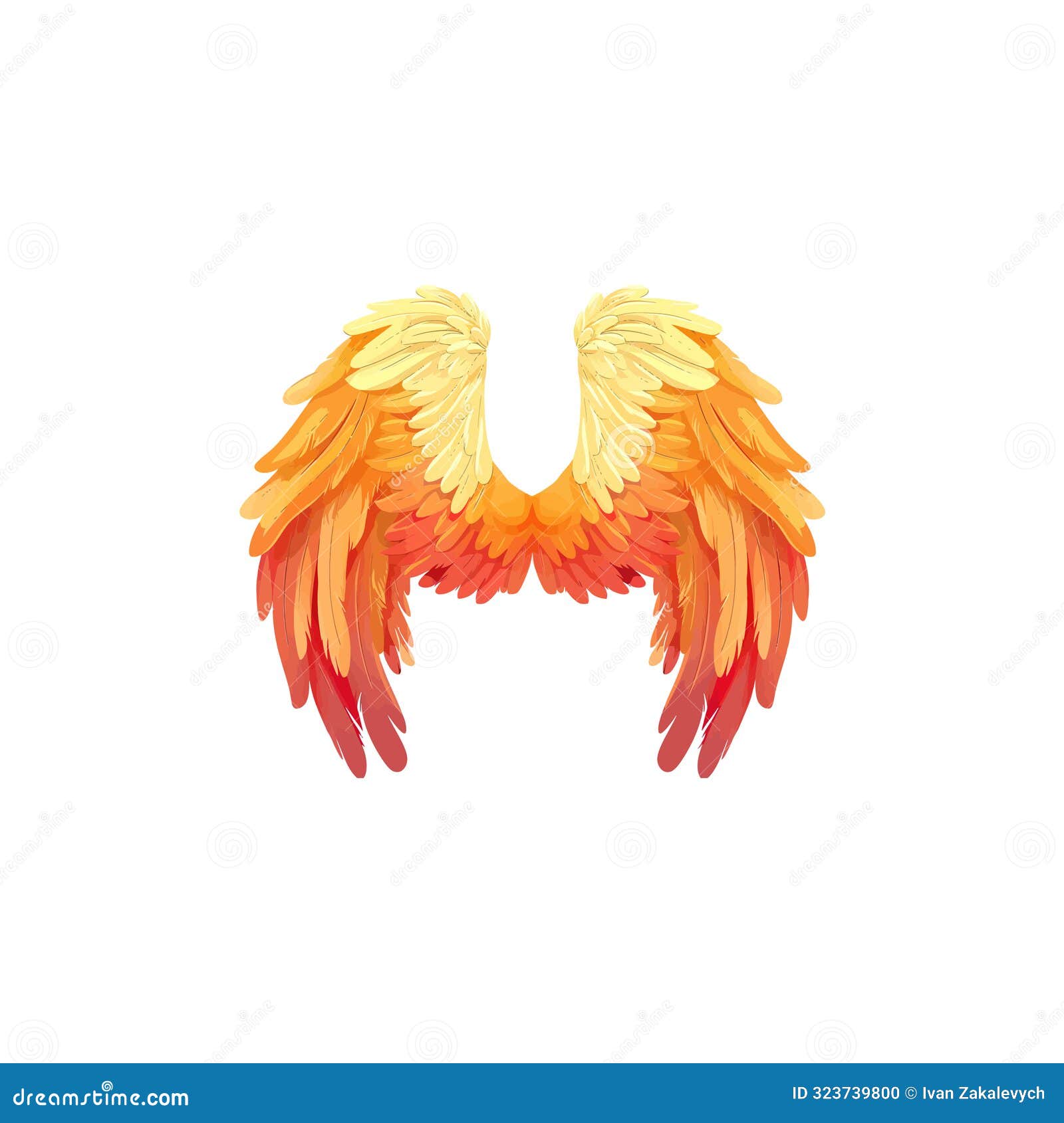 Colorful Phoenix Wings. Vector Illustration Stock Illustration ...