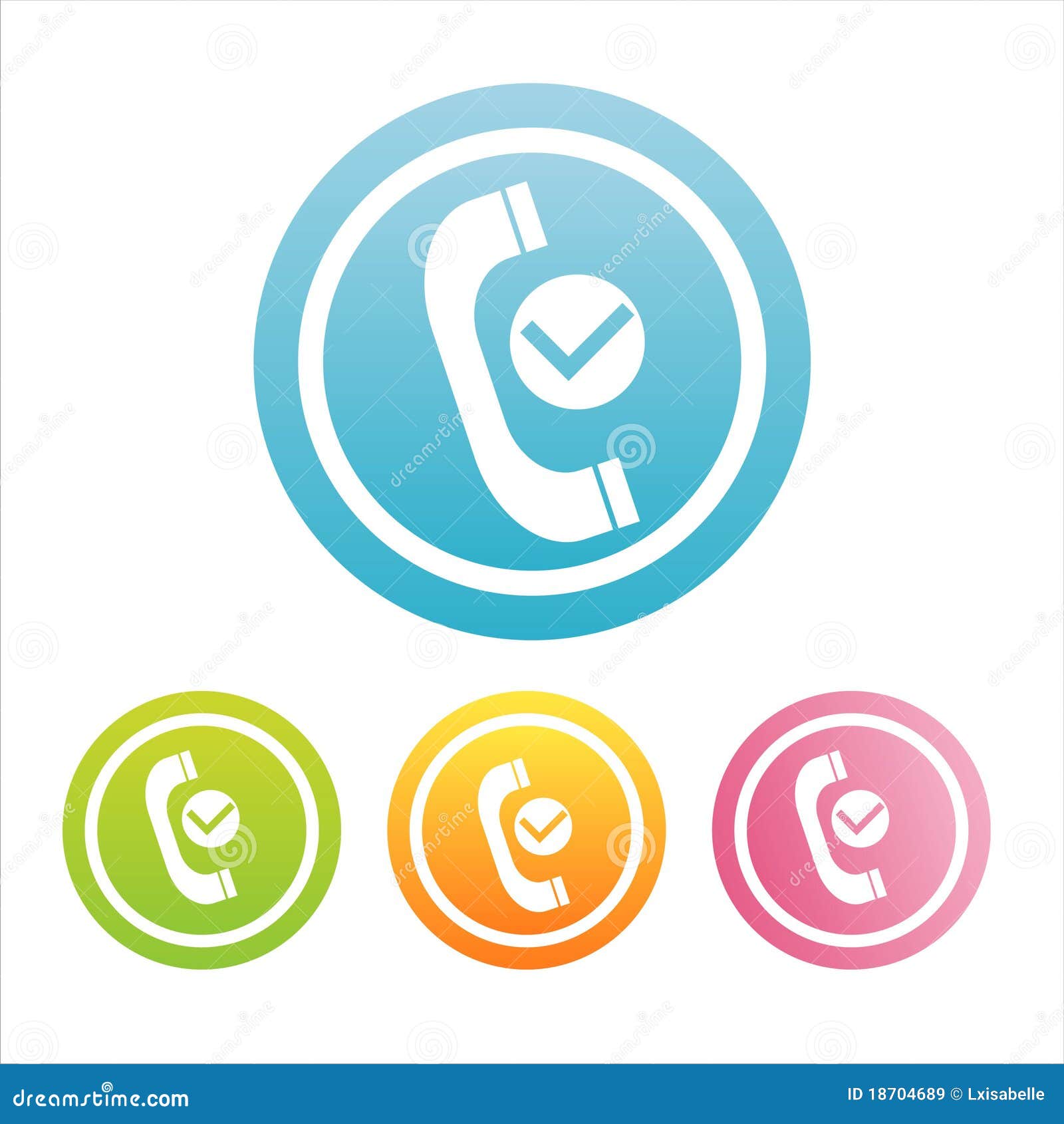 Colorful phone signs stock vector. Illustration of phone - 18704689