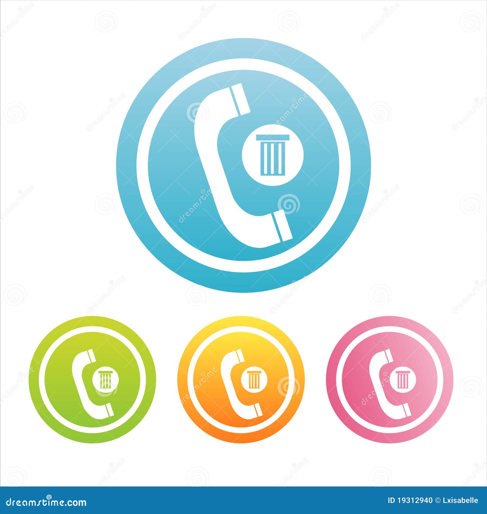 Colorful phone signs stock vector. Illustration of button - 19312940