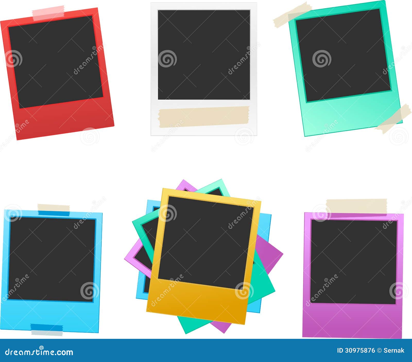 Colorful photo frame set 1 stock vector. Illustration of themes - 30975876