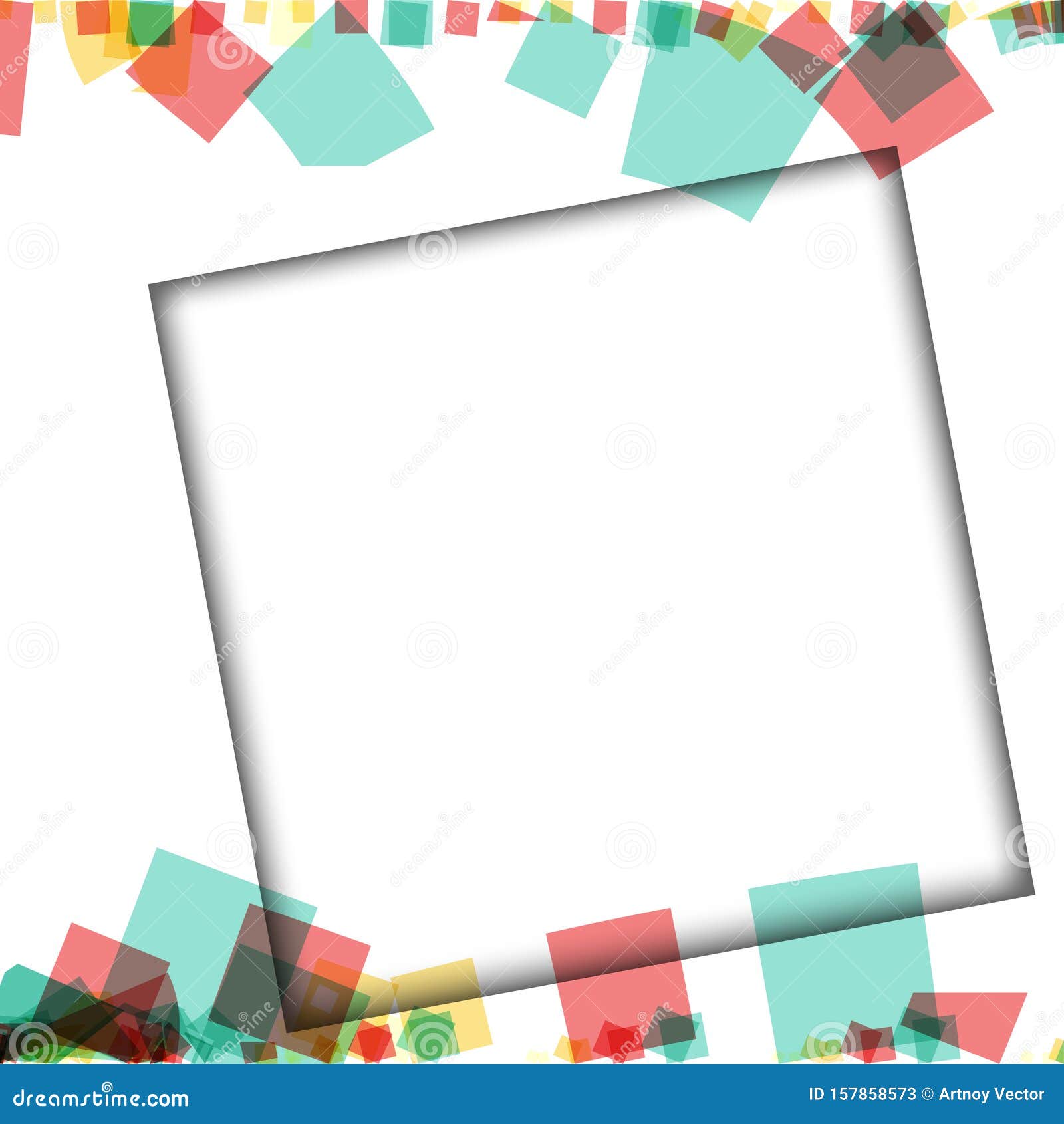 Colorful Photo Frames, Vector Illustrations. Square Borders with ...