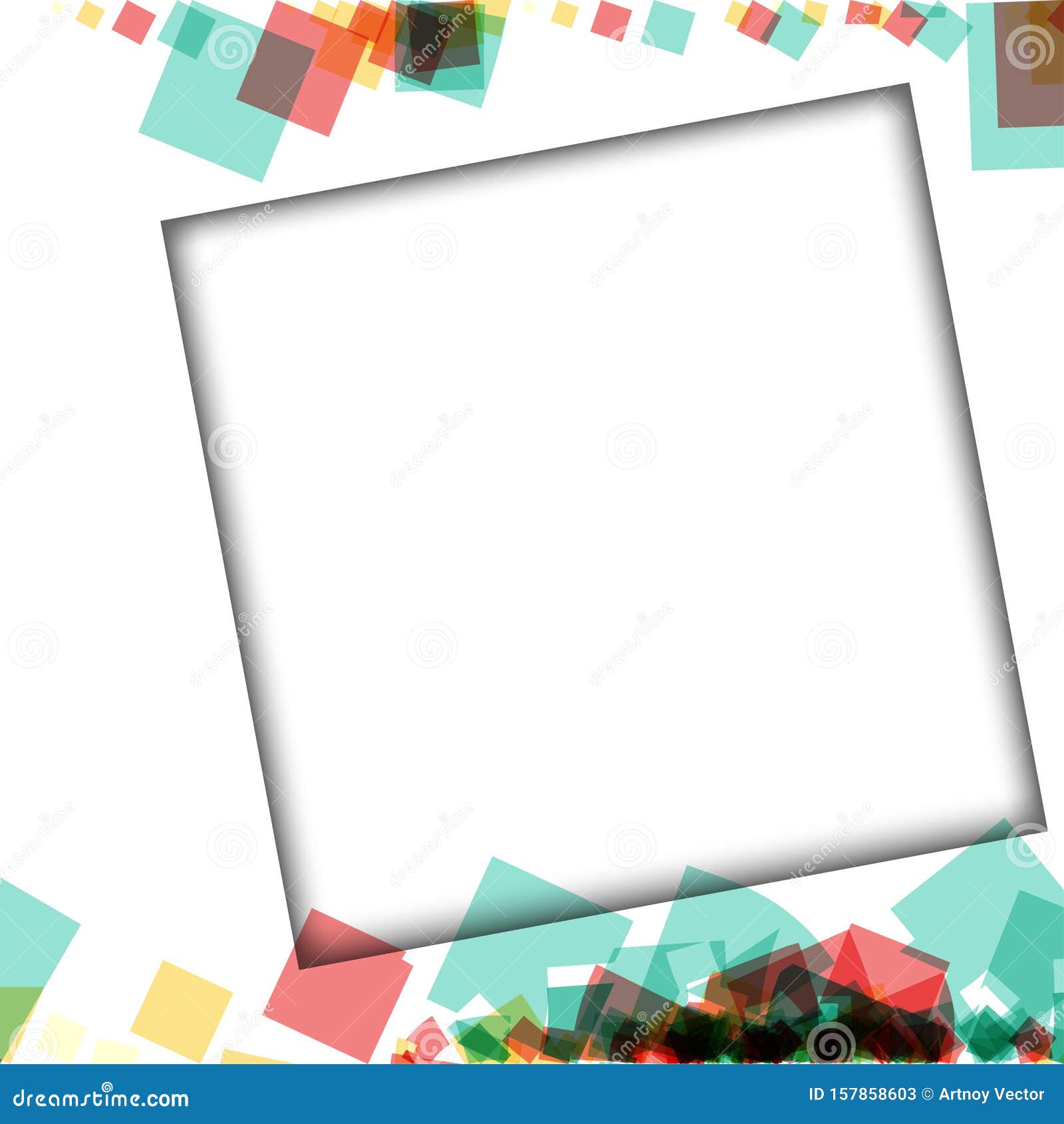 Colorful Photo Frames, Vector Illustrations. Square Borders with ...