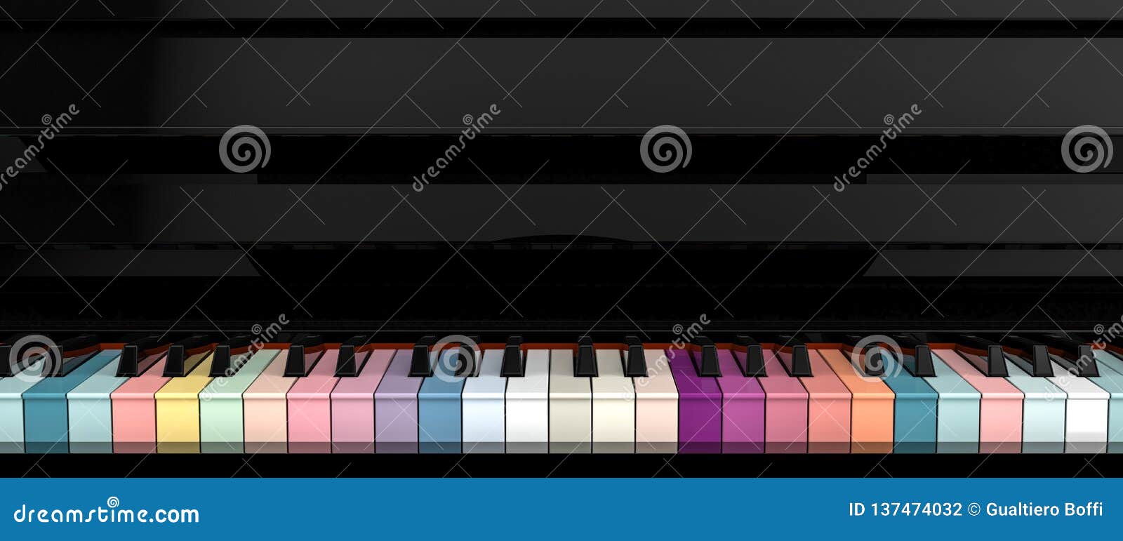 Colorful Piano Keyboard With Music Notes And Butterflies Isolated ...