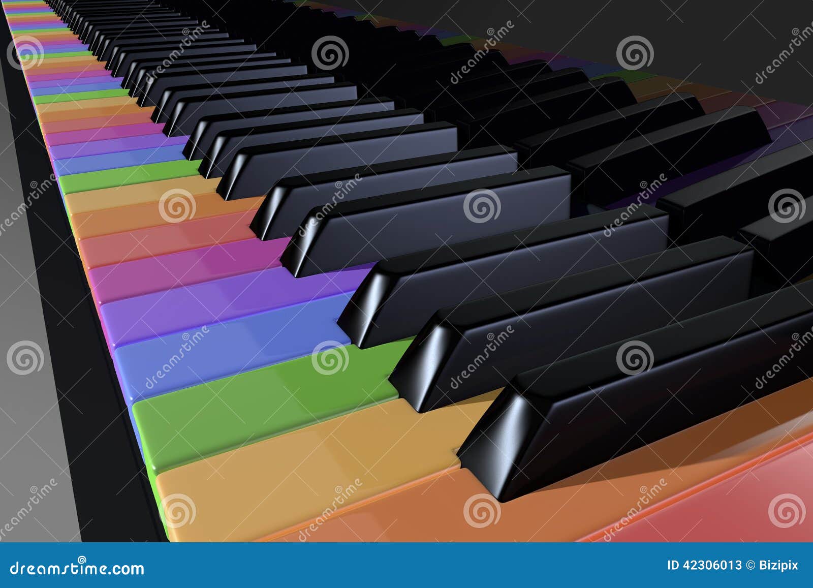 Colorful Piano Keyboard With Musical Notes Cartoon Vector ...