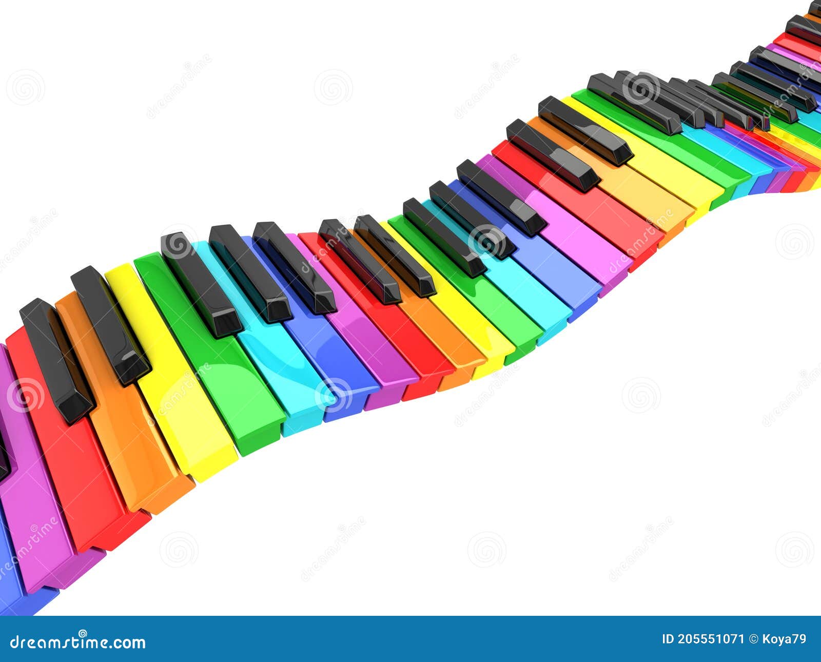 Colorful Piano Keyboard With Music Notes Isolated Vector Illustration ...