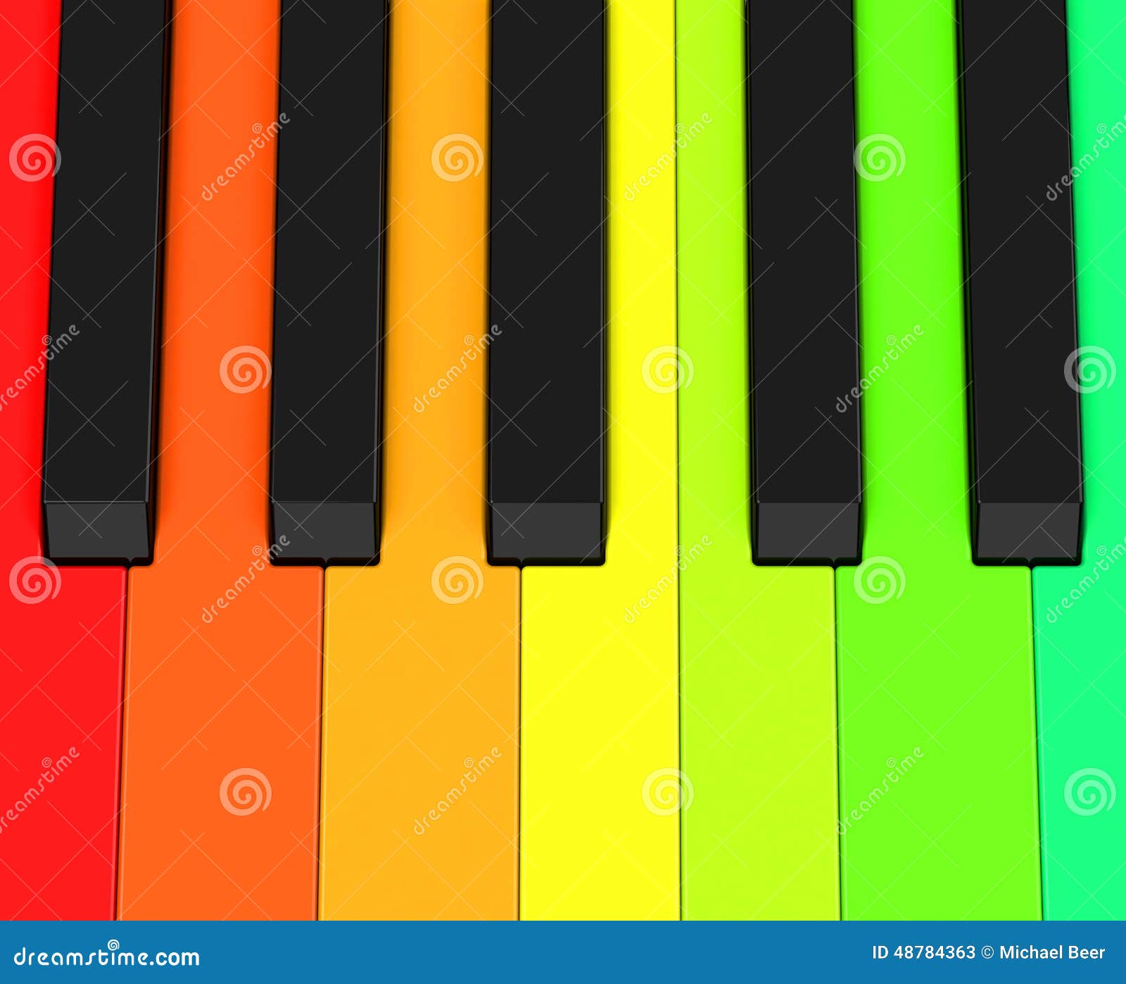 The colorful piano keys stock illustration. Illustration of piano ...