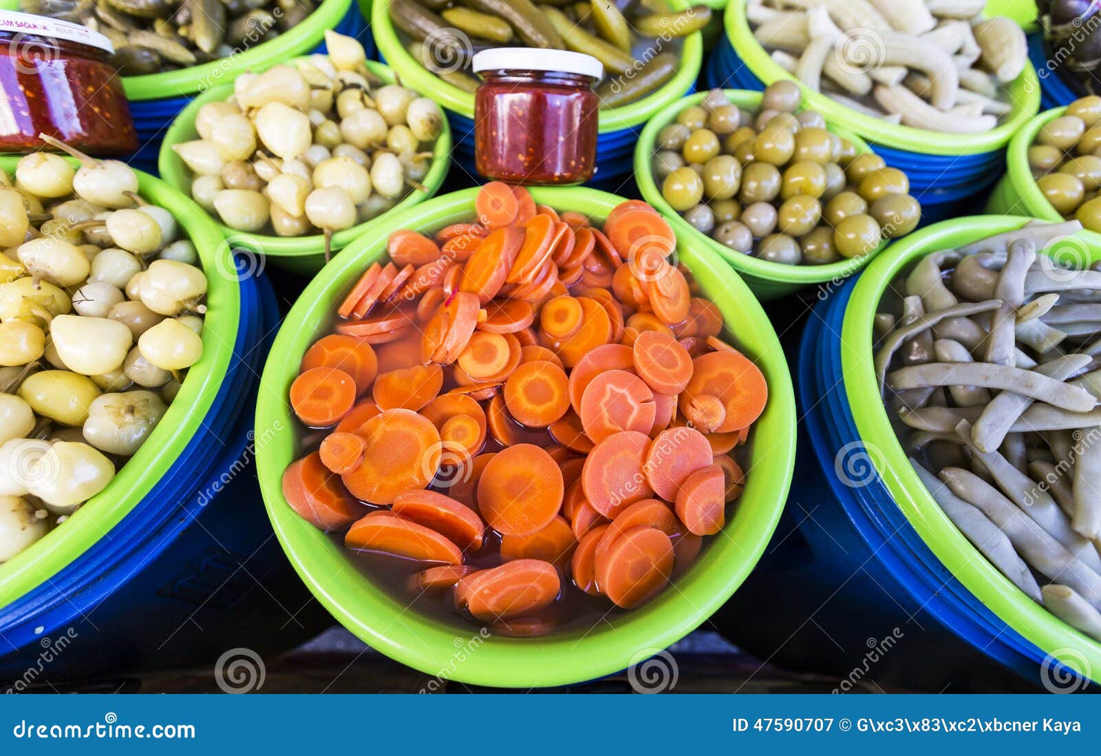 Colorful pickles stock image. Image of domestic, garlic - 47590707