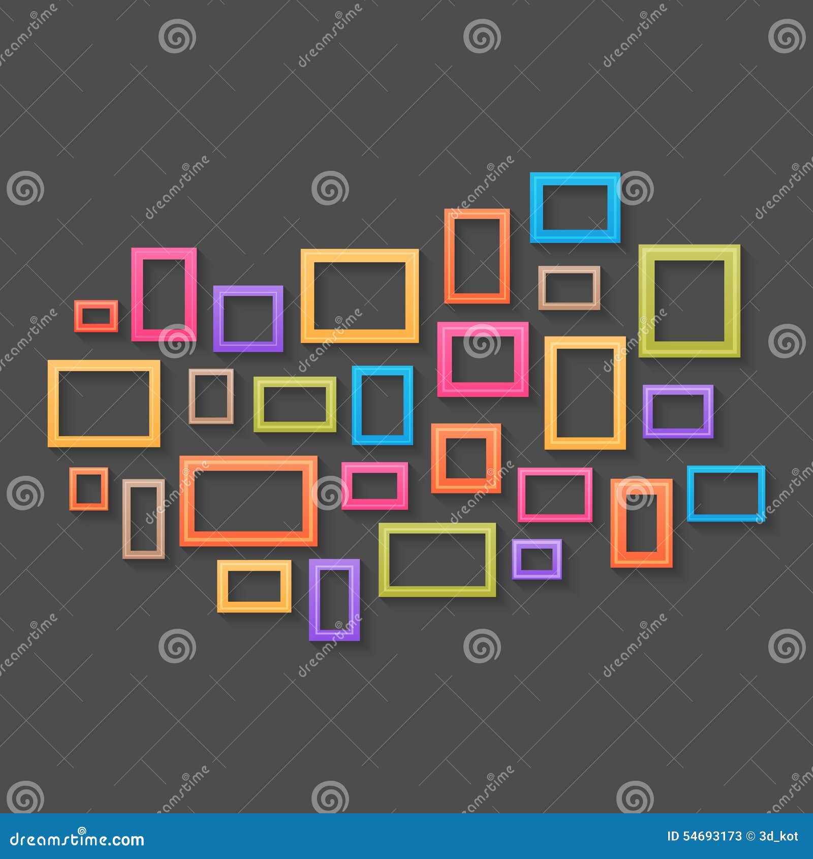 Colorful Picture Frames Seamless Background Vector Illustration ...