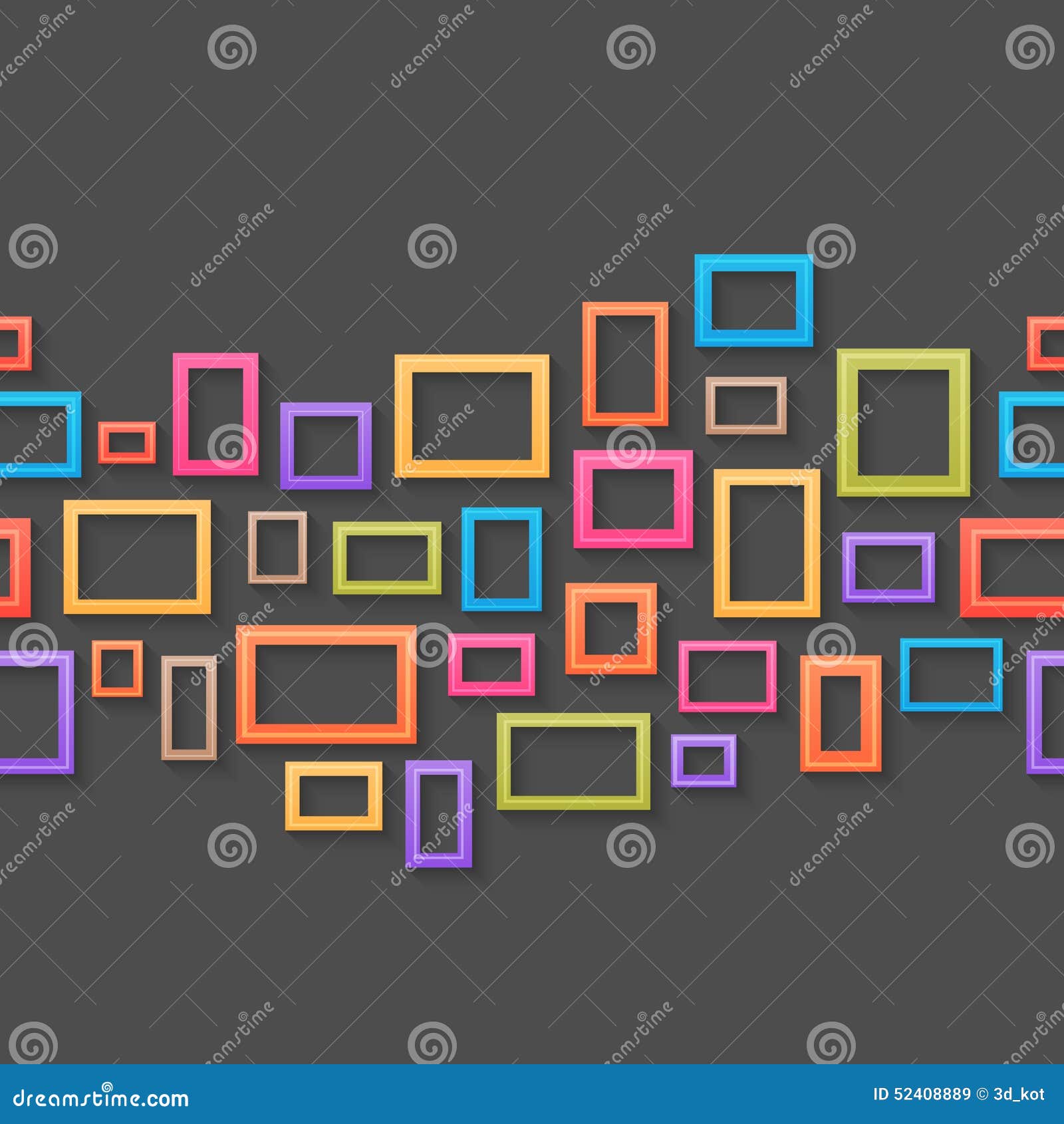 Colorful Picture Frames Seamless Background Stock Vector - Illustration ...