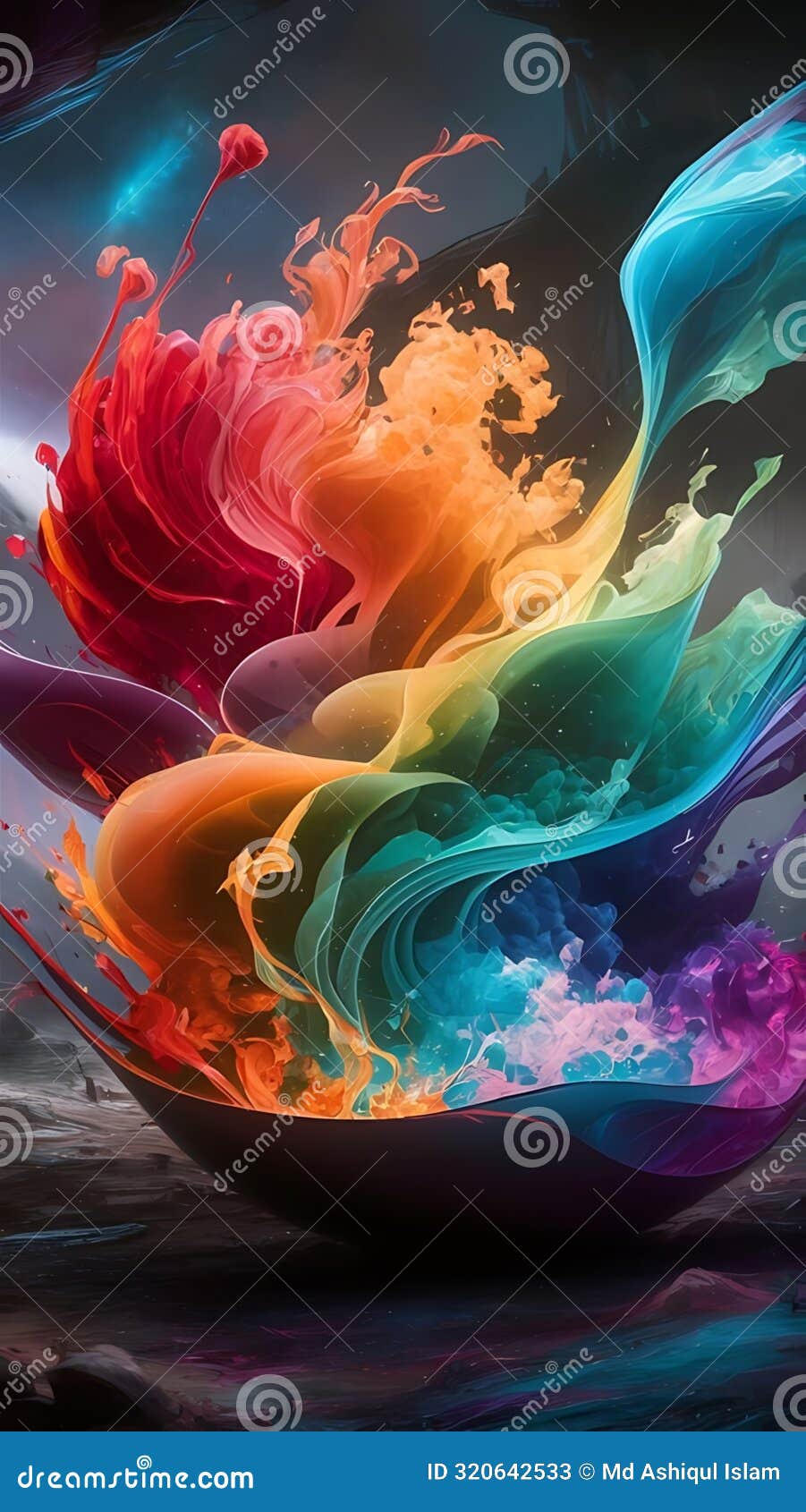 A Colorful Picture of a Rainbow Colored Liquid Stock Illustration ...