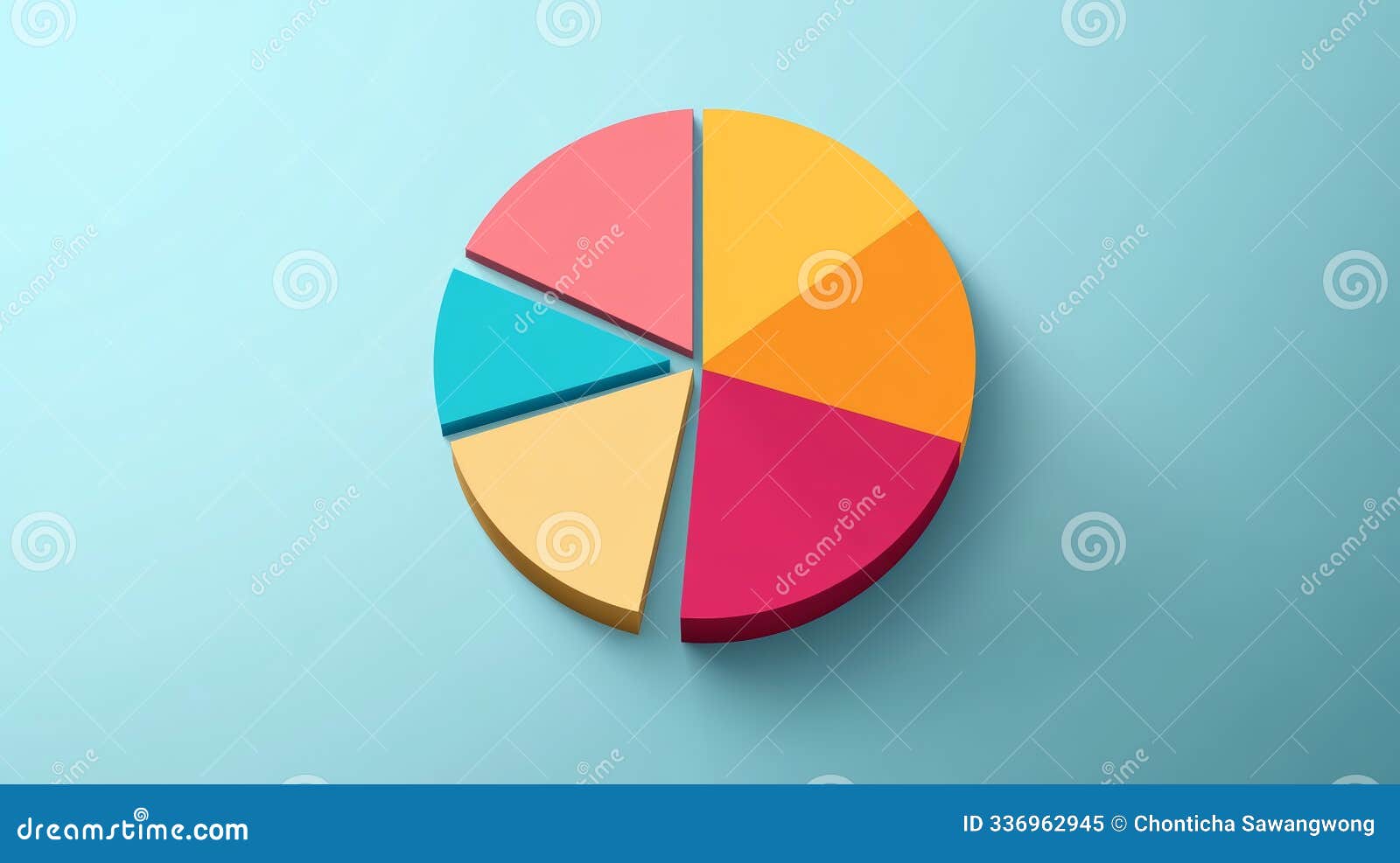 Colorful Pie Chart on a Blue Background, Representing Data Distribution ...