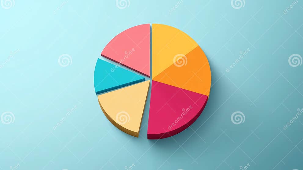 Colorful Pie Chart on a Blue Background, Representing Data Distribution ...