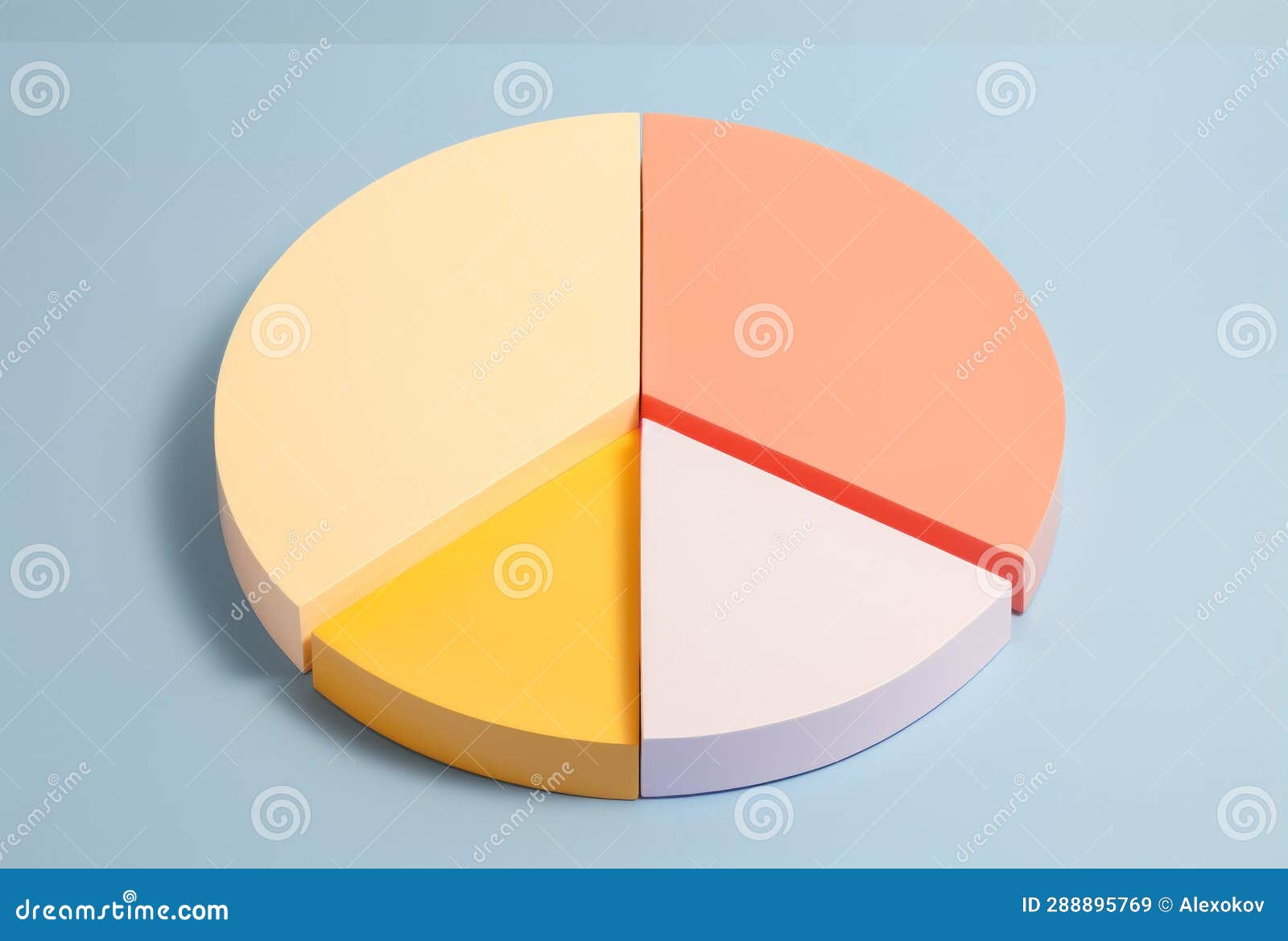 Colorful Pie Chart on Blue Surface AI Generated Stock Image - Image of ...