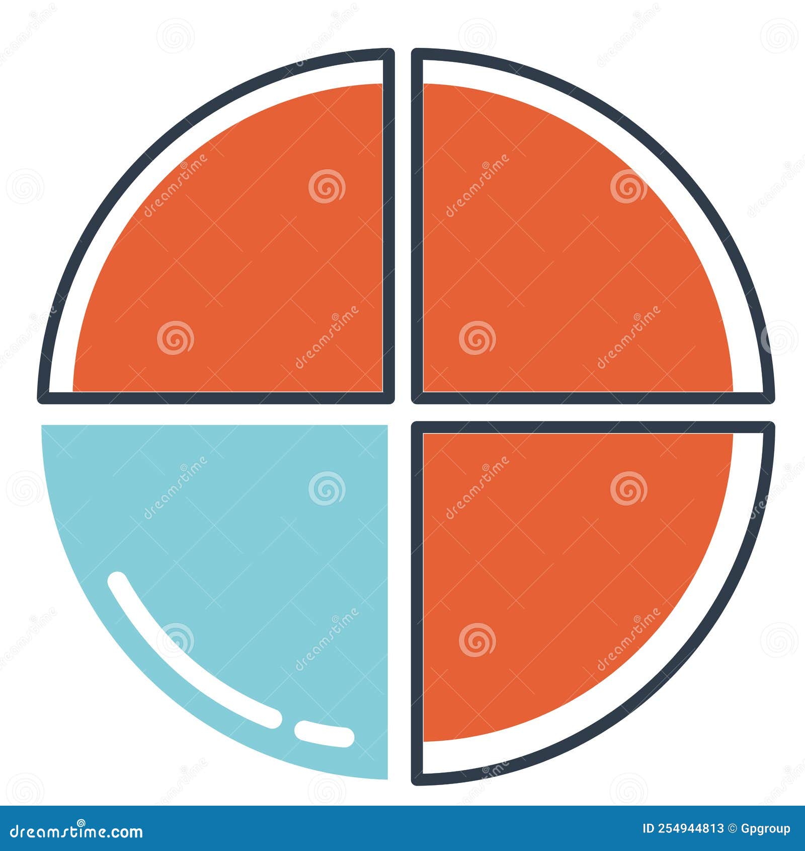 Colorful pie chart stock vector. Illustration of chart - 254944813