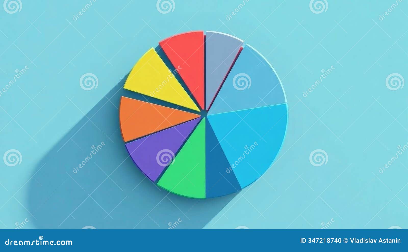 Colorful Pie Chart is Dividing Market Share into Segments Stock Photo ...