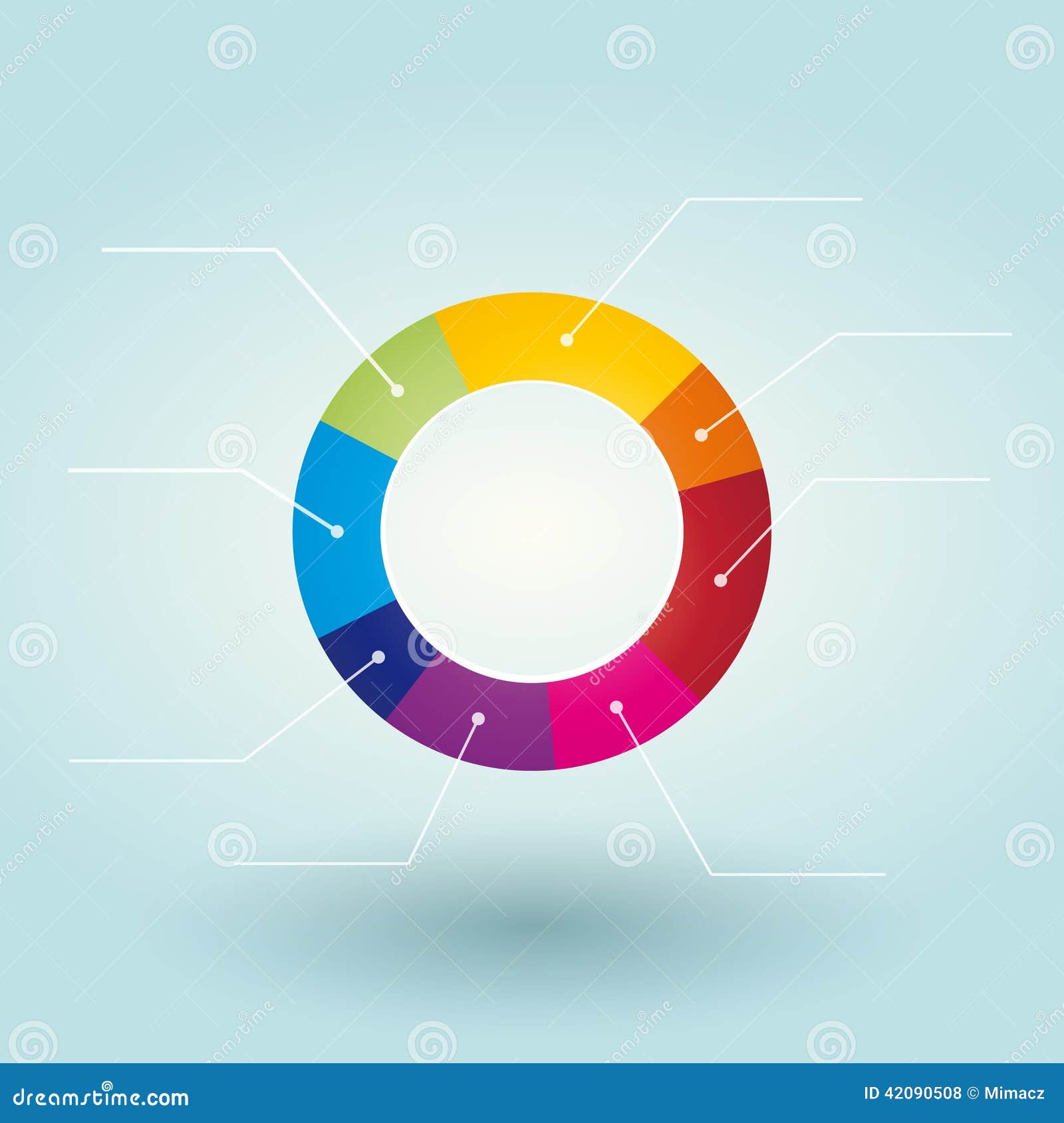 Colorful pie chart stock vector. Illustration of process - 42090508