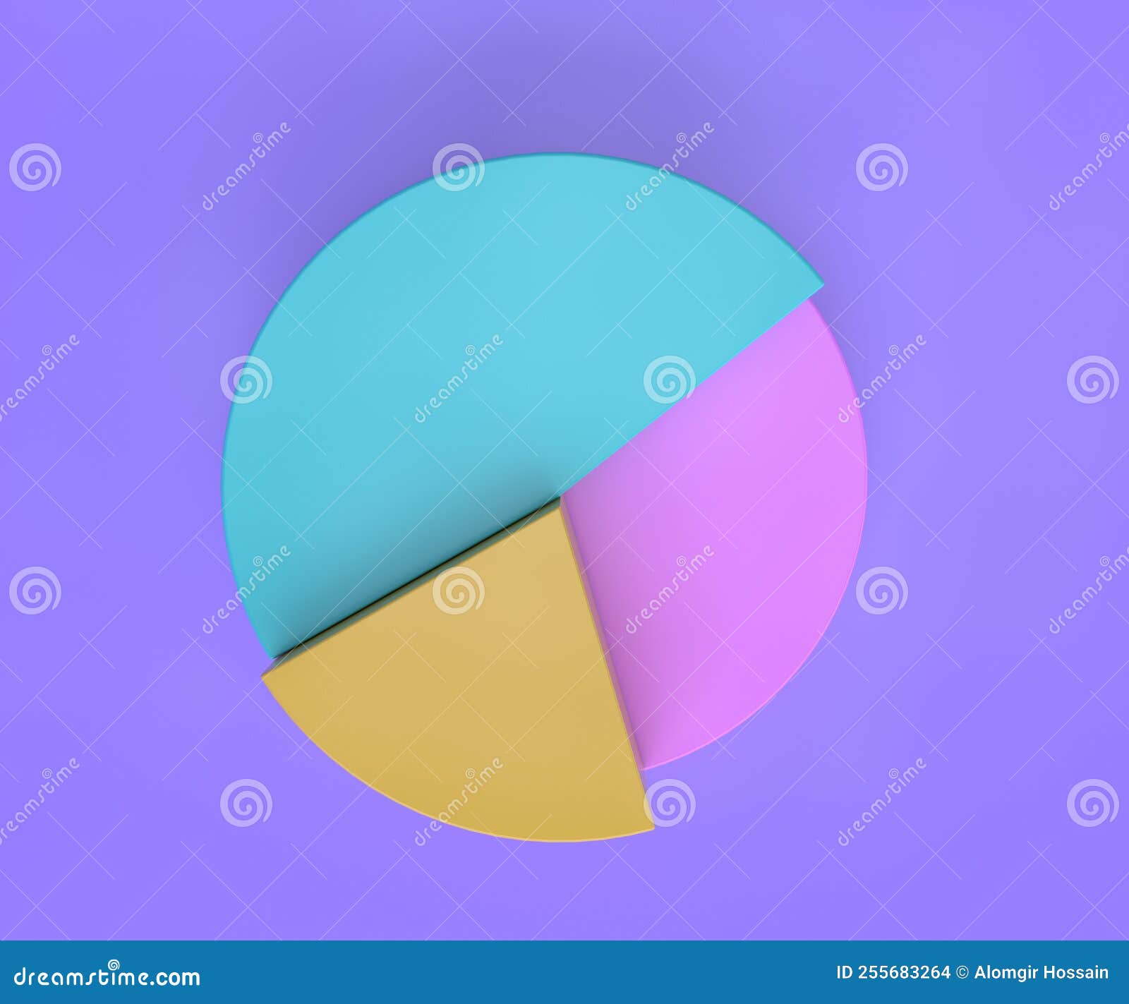 Colorful Pie Chart Graph Icon 3d Illustration, Minimal 3d Render ...