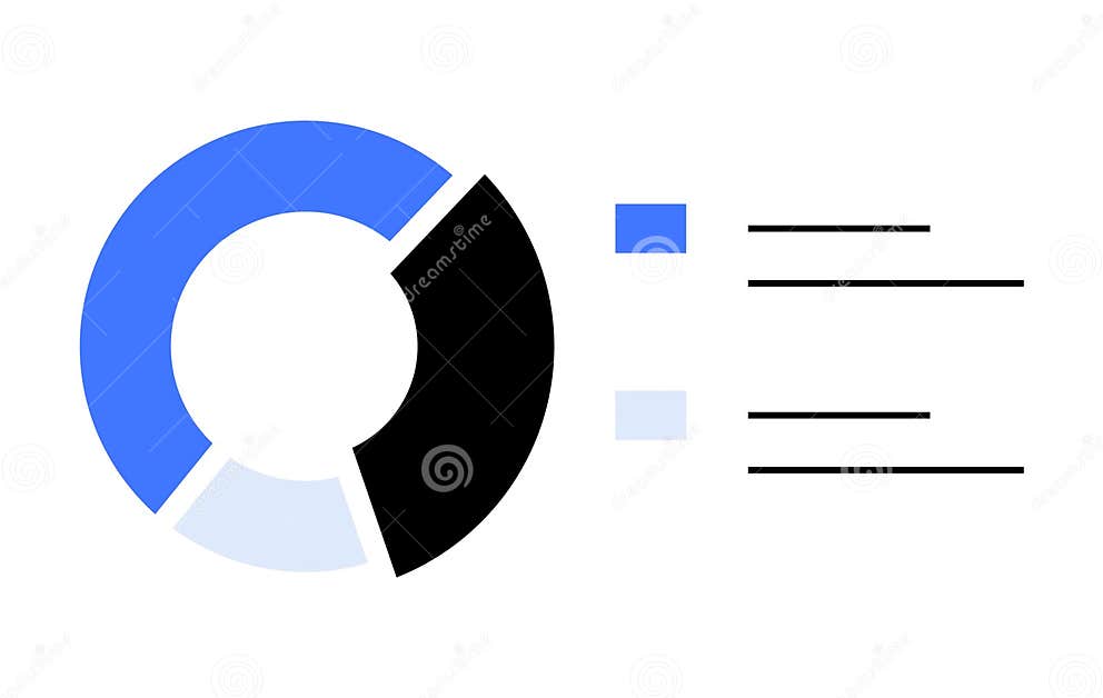 Colorful Pie Chart with Horizontal Lines for Data Visualization and ...