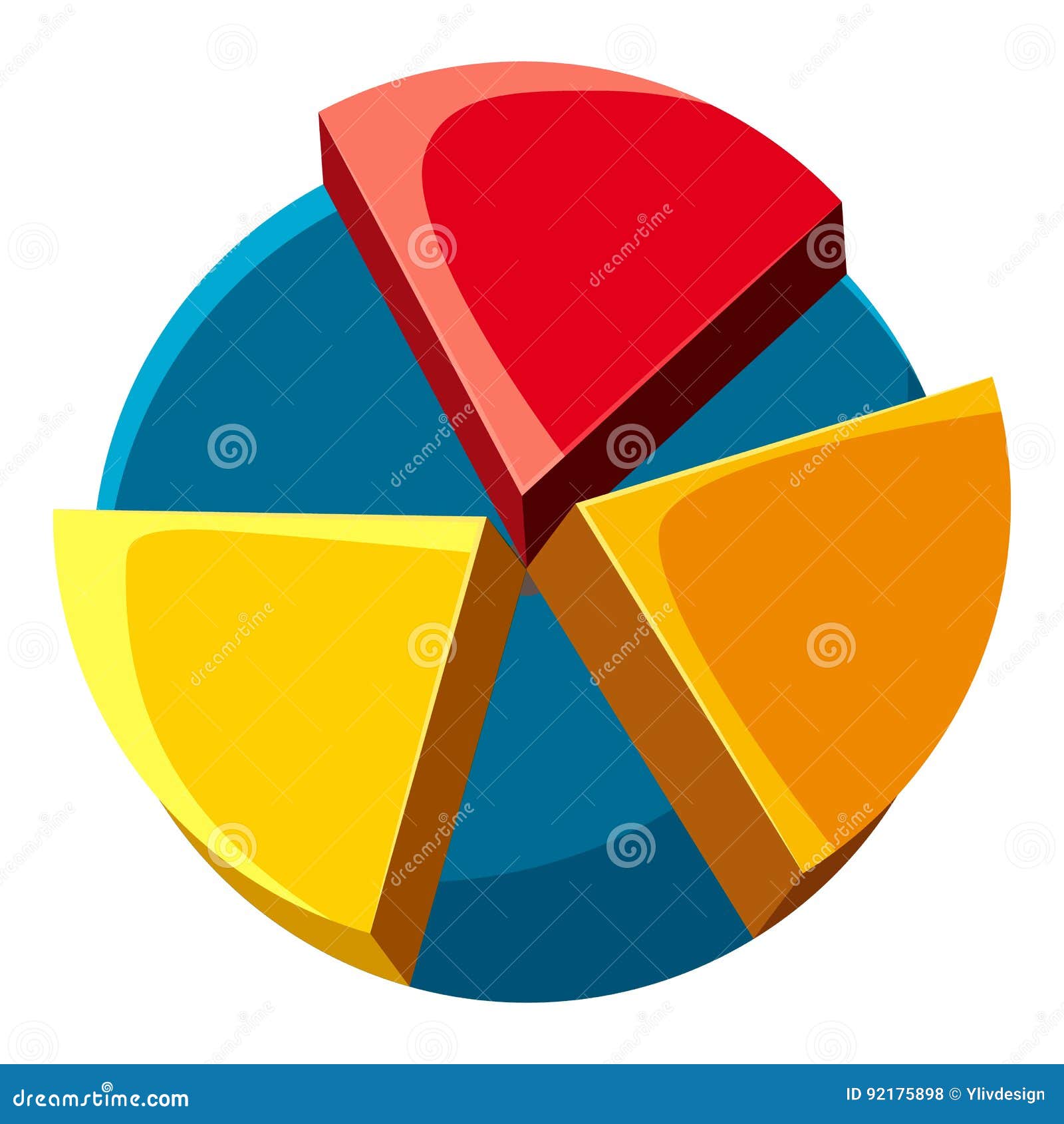 Colorful Pie Chart Icon, Cartoon Style Stock Vector - Illustration of ...