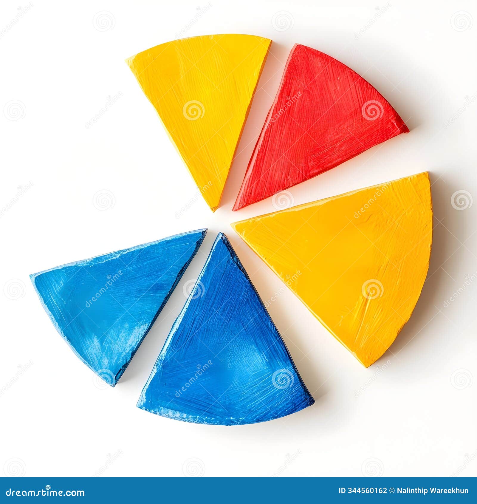 A Colorful Pie Chart is Made of Painted Triangles Stock Illustration ...