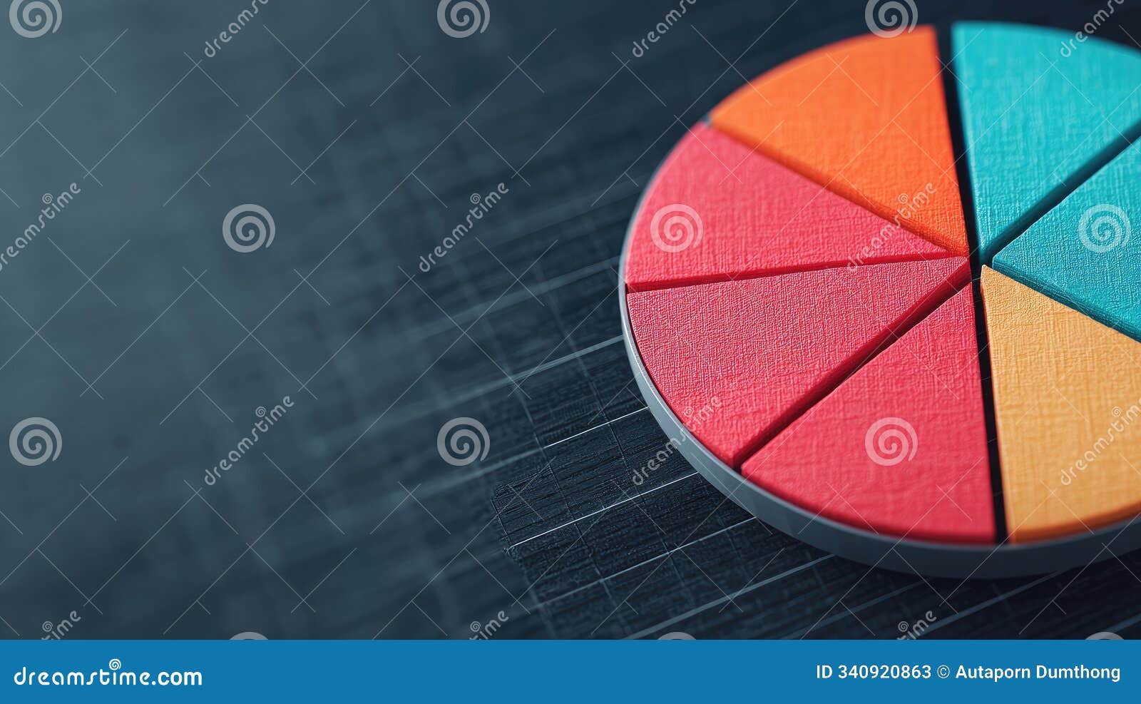 Colorful Pie Chart Segment on a Dark Background, Representing Data Visualization and Analysis ...