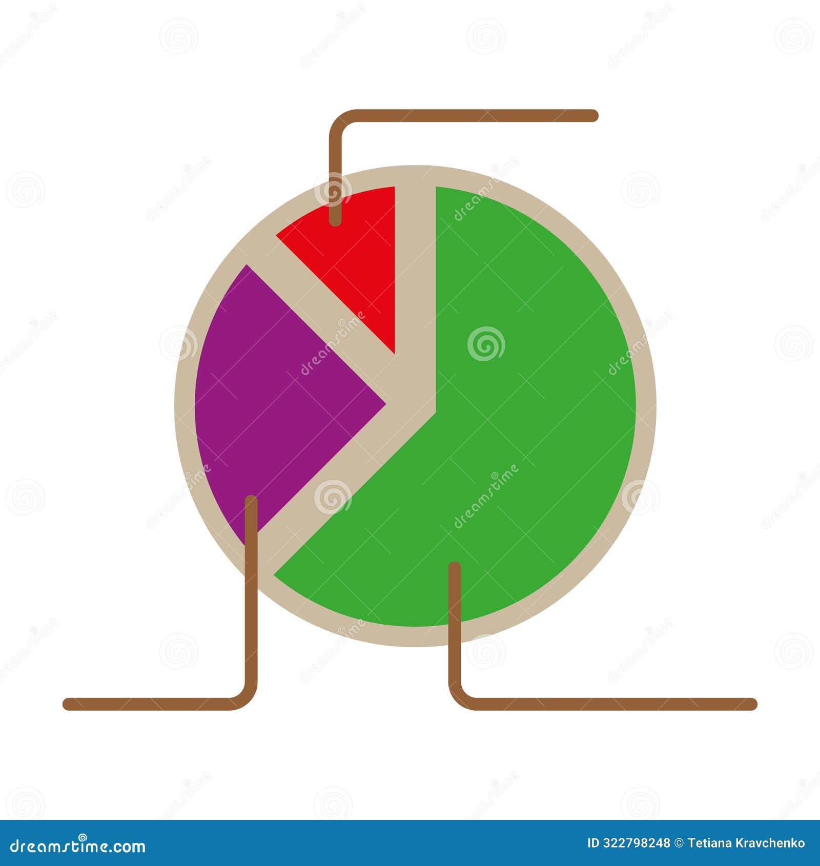 Pie Chart Set, Segmented Circle Icons, Color Infographic Flower Round ...