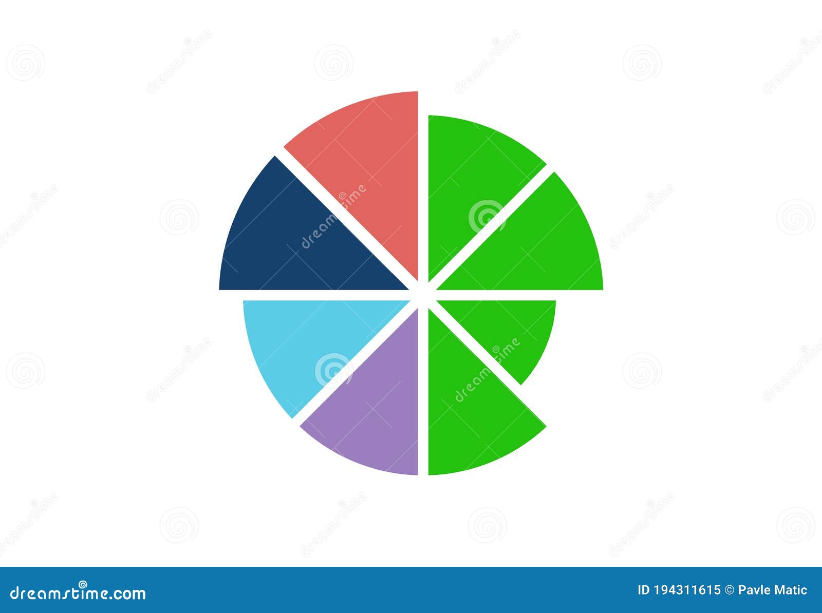 Colorful Pie Chart Symbol Icon Isolated Stock Vector - Illustration of ...