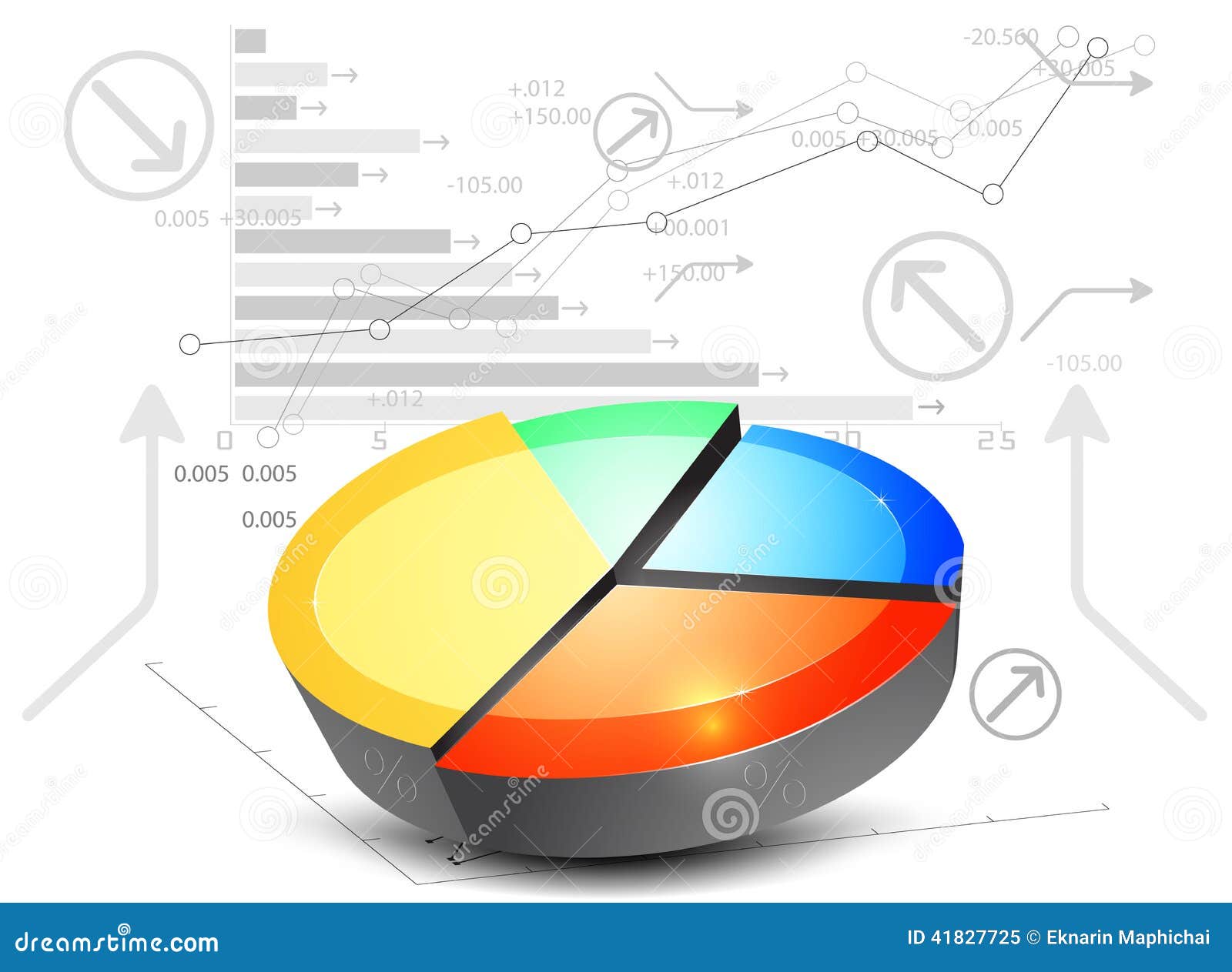 Colorful Pie Chart on a White Background Stock Illustration ...