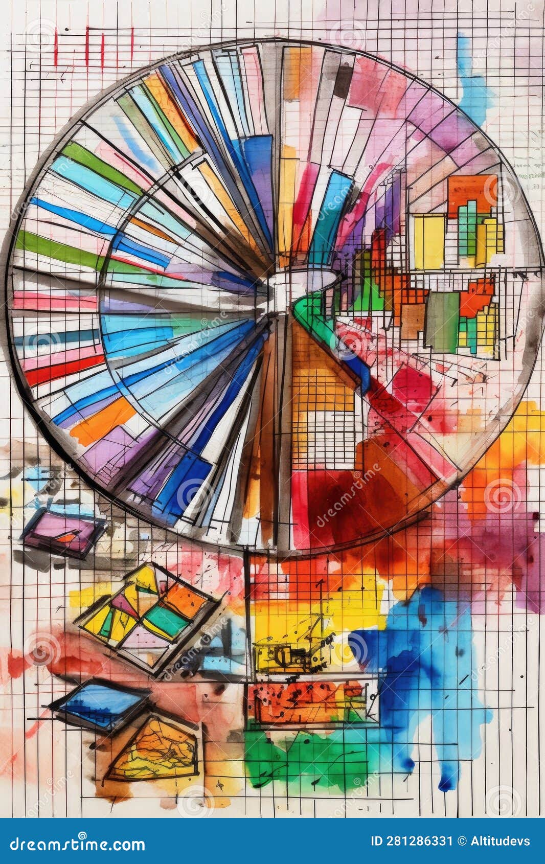 Colorful Pie Charts and Bar Graphs on a Whiteboard Stock Illustration ... Colorful Pie Charts and Bar Graphs on a Whiteboard Stock Illustration ...