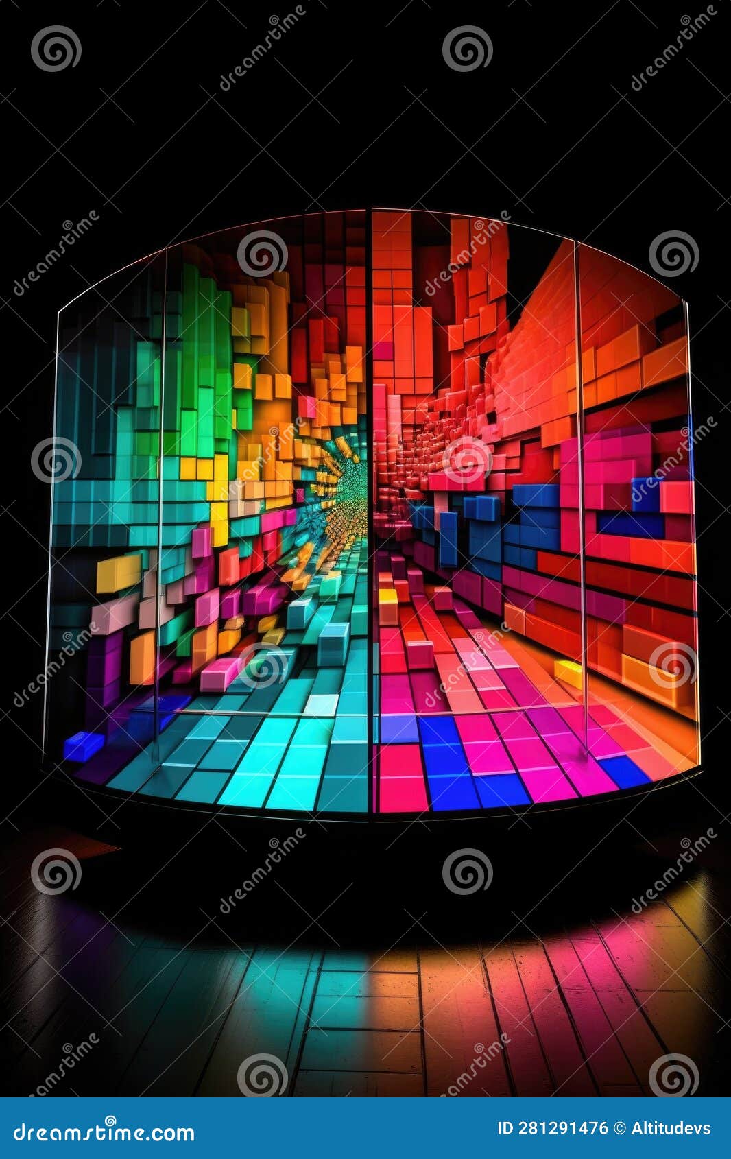 Colorful Pie Charts on a Digital Screen Display Stock Illustration ...
