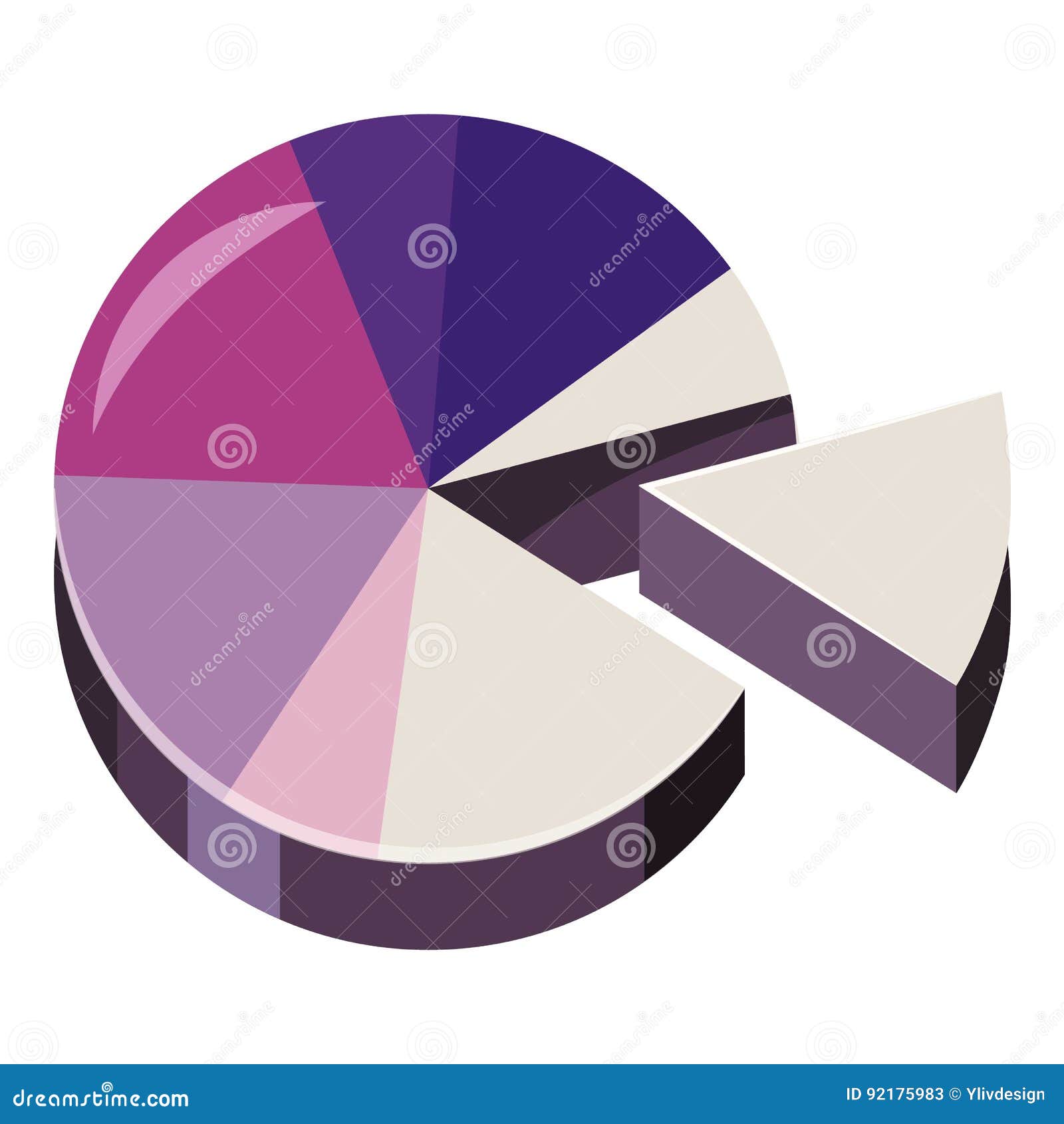 Colorful Pie Graphic Chart Icon, Cartoon Style Stock Vector ...