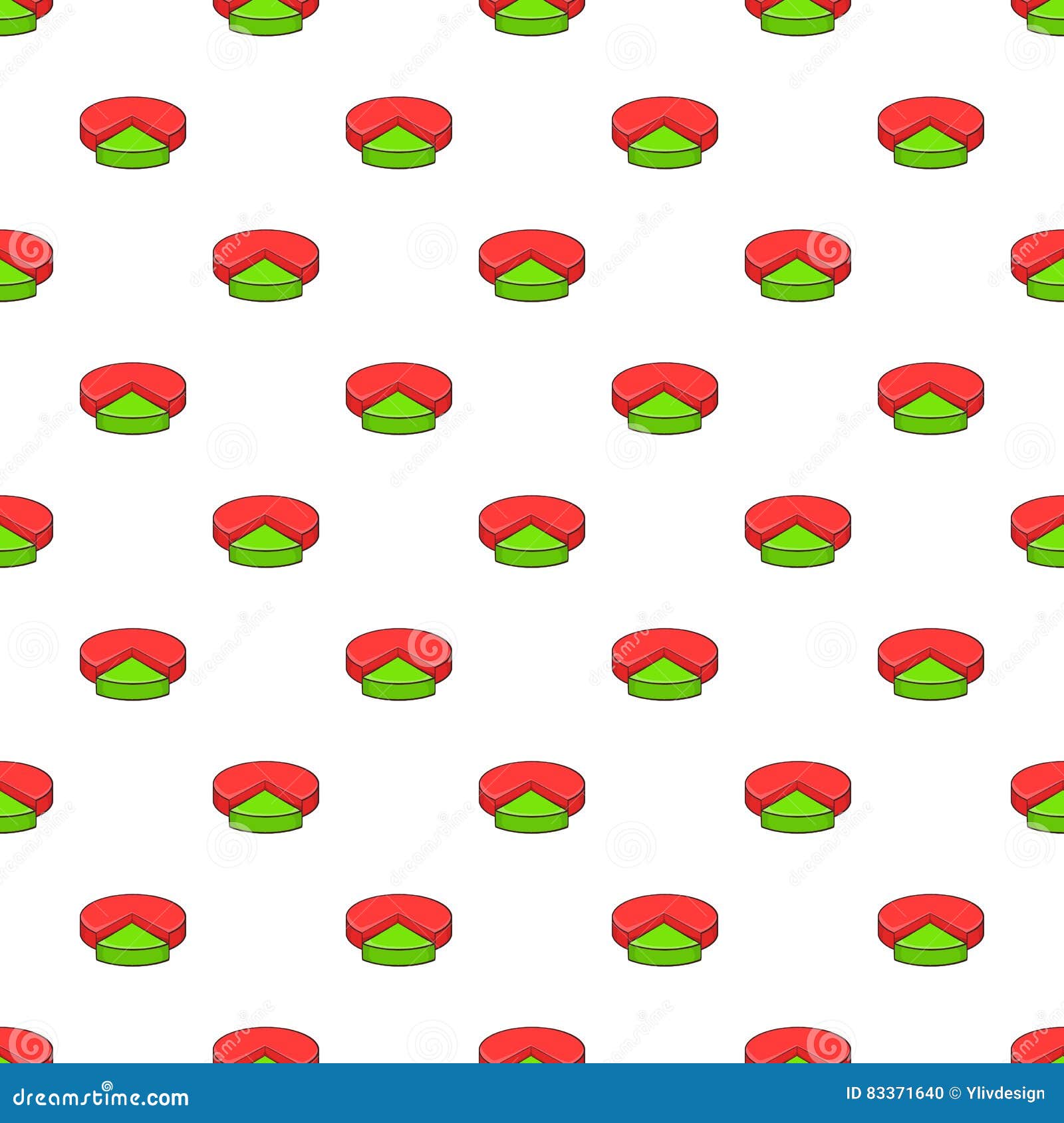 Colorful Pie Graphic Chart Pattern, Cartoon Style Stock Vector ...