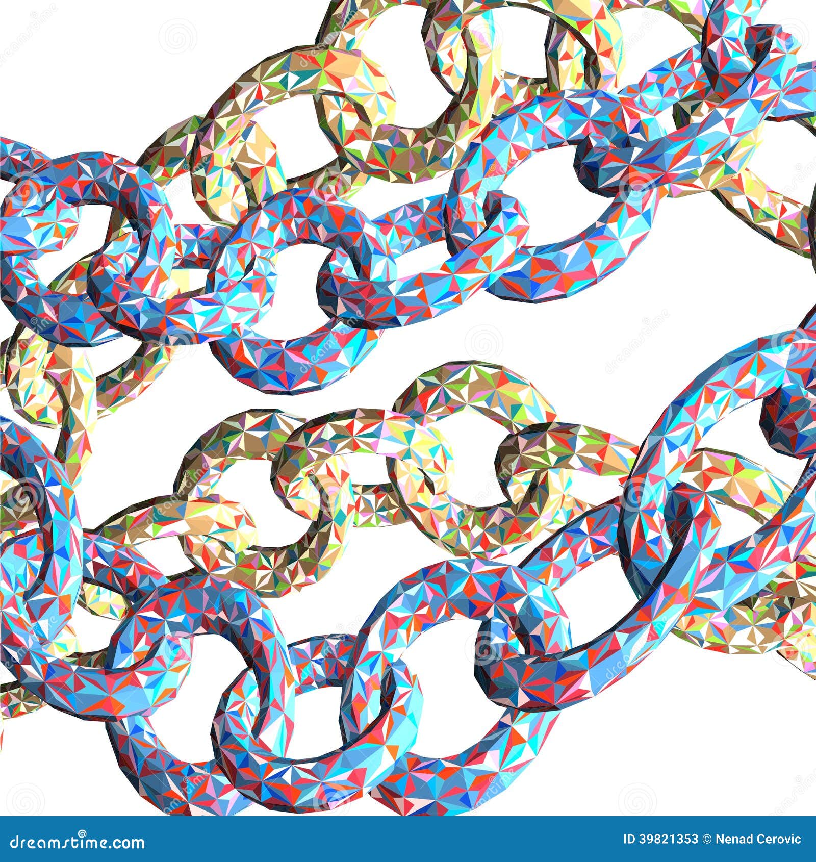 Colorful Piece of a Chain Isolated on White Vector Stock Vector ...