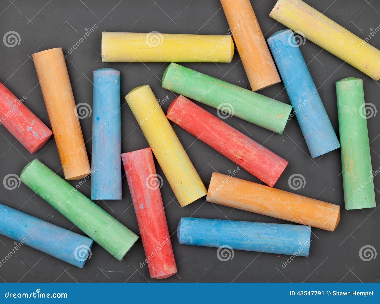 Colorful Pieces of Chalk on Blackboard Stock Image - Image of creative ...