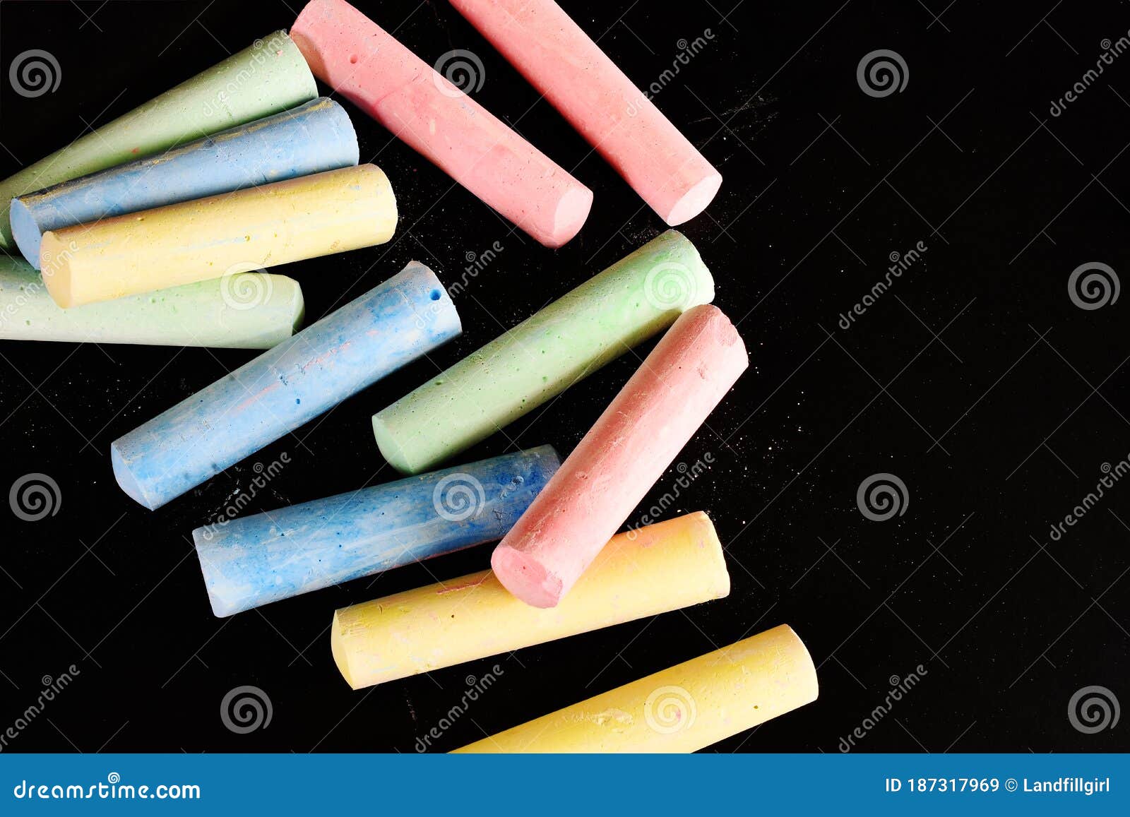 Colorful Pieces of Sidewalk Chalk Stock Image - Image of blue, color ...
