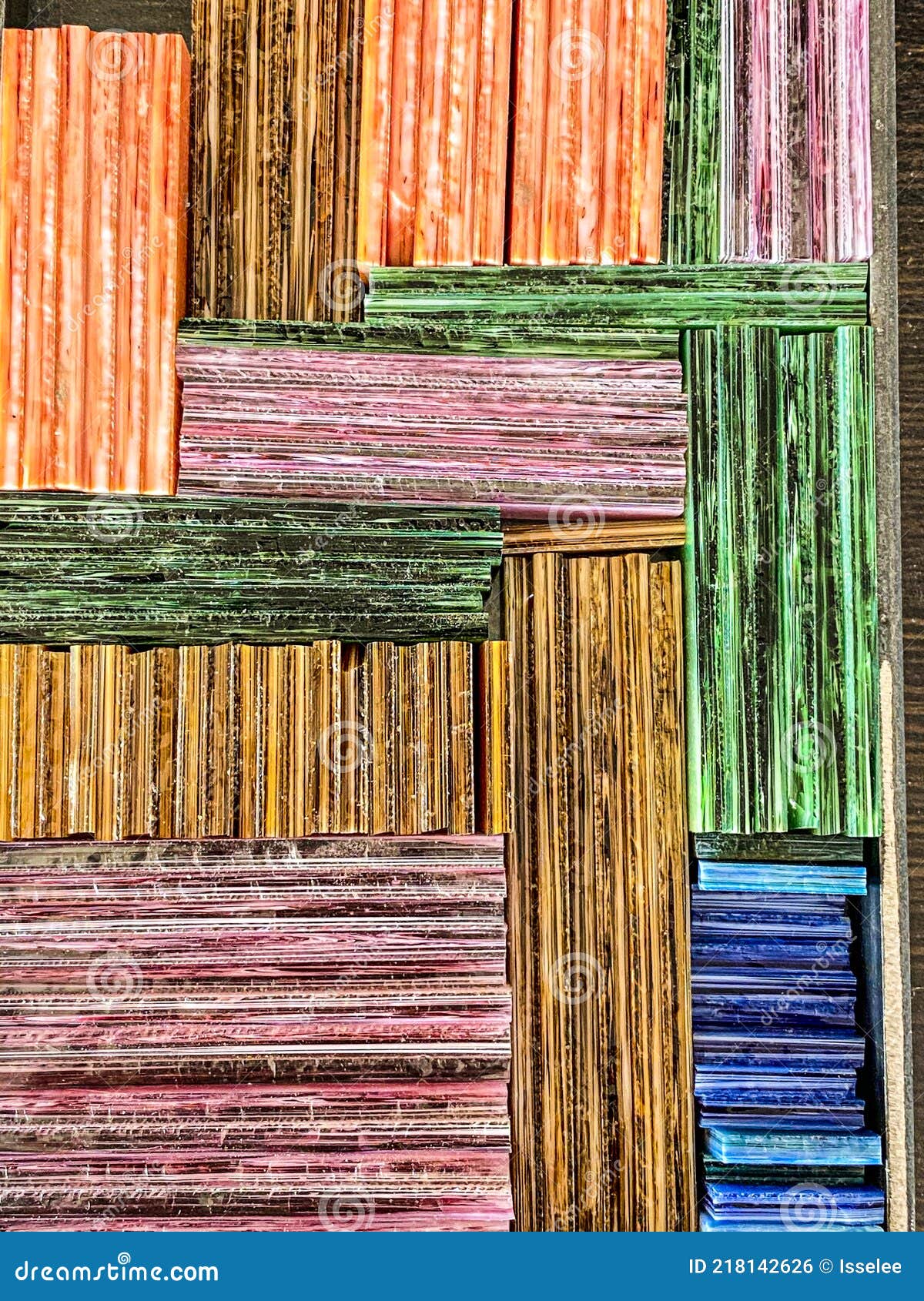 Colorful Pieces of Stained Glass Stack Stock Photo - Image of pencil ...