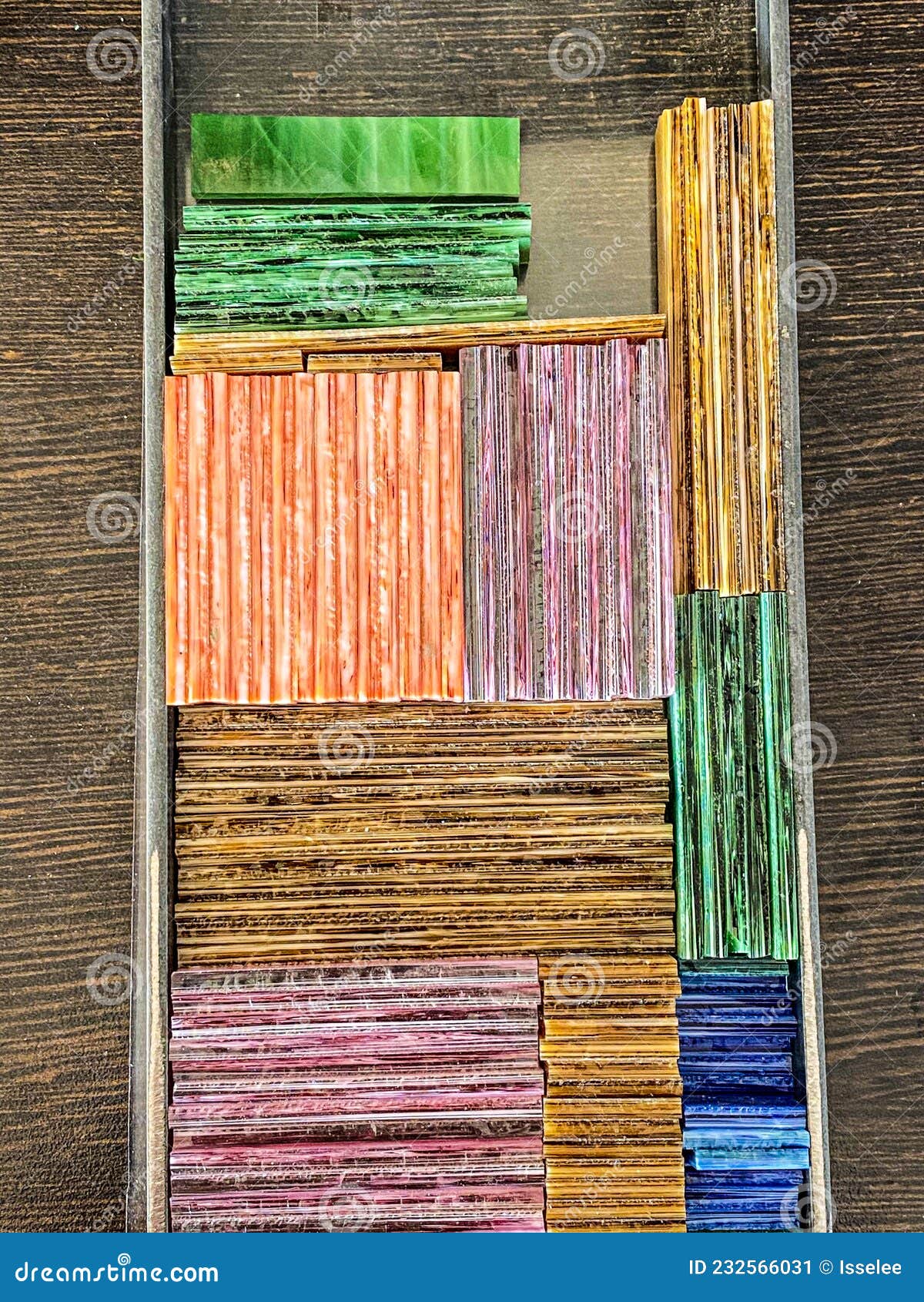 Colorful Stained Glass Stack in a Box Stock Image - Image of color ...