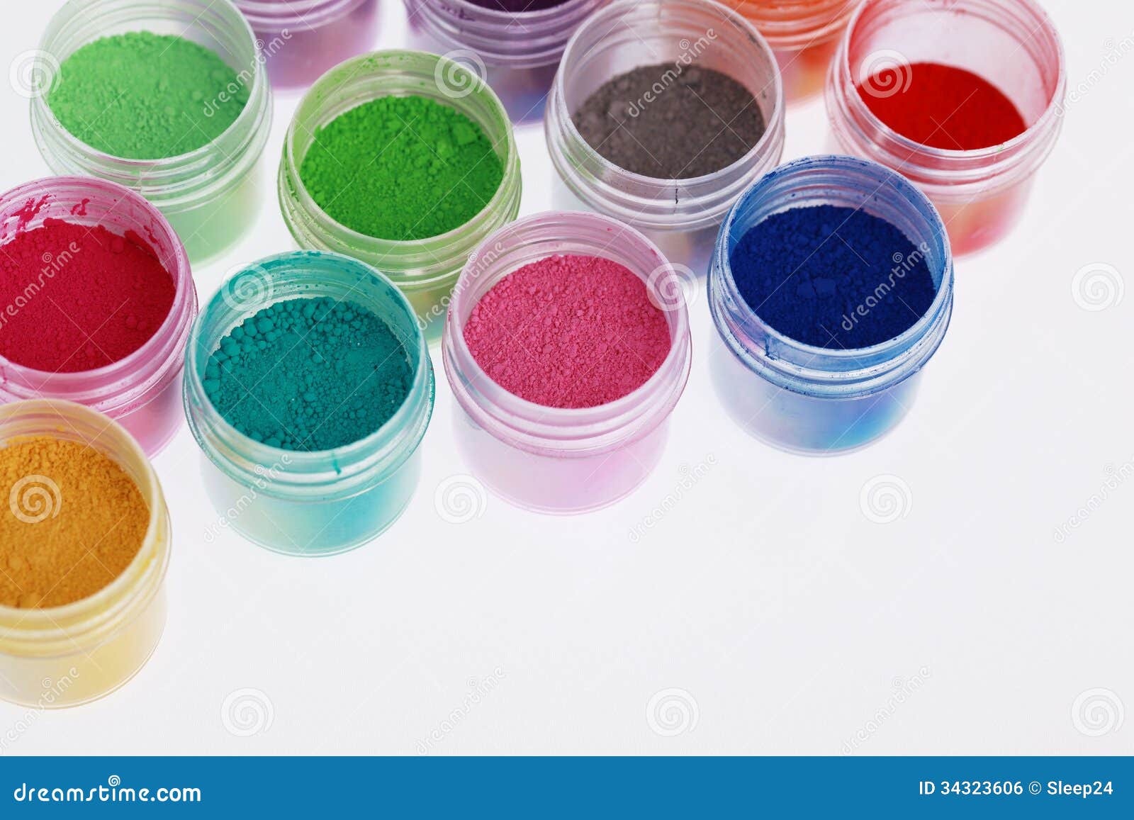 Colorful pigments powders stock photo. Image of makeup - 34323606