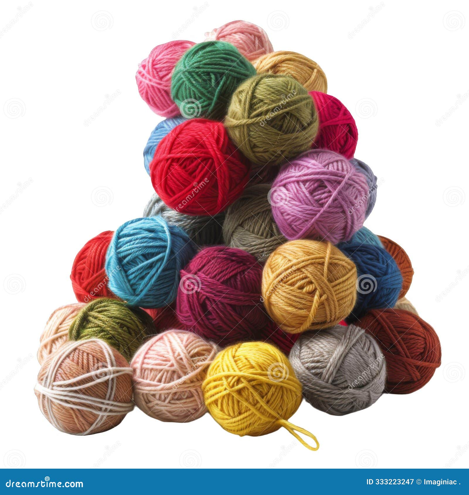 A Colorful Pile of Yarn Balls Stock Illustration - Illustration of soft ...