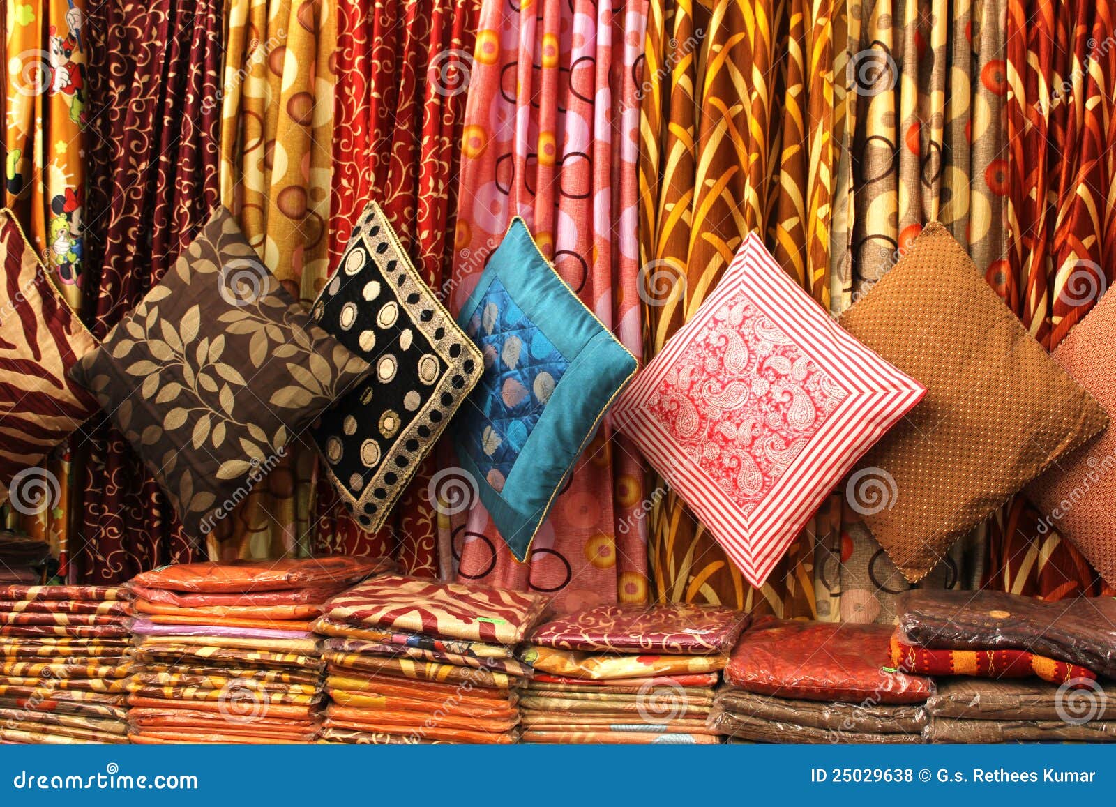 Colorful pillows stock photo. Image of textiles, abstract - 25029638