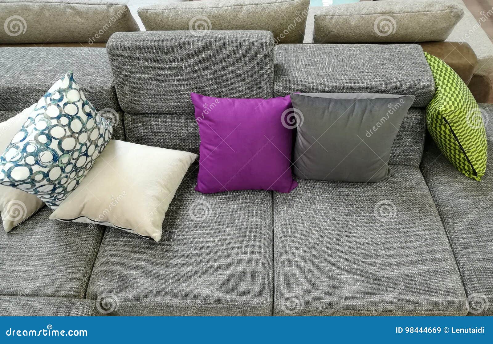Colorful pillows stock image. Image of light, cozy, decorative - 98444669