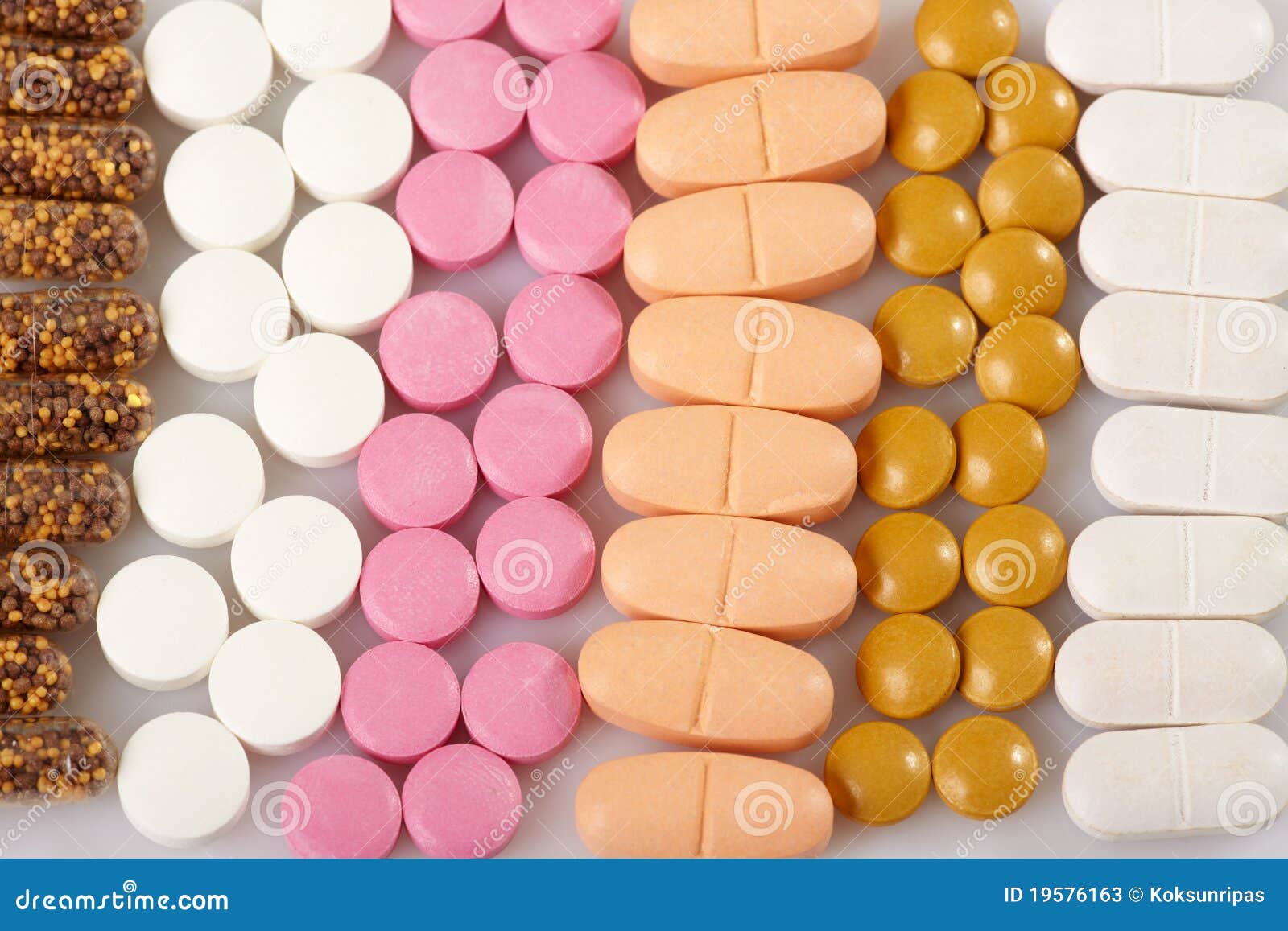 Colorful pills stock image. Image of closeup, healthcare - 19576163
