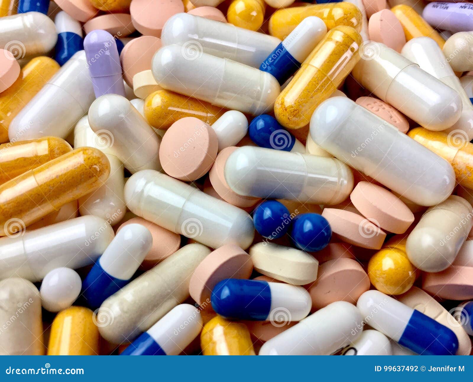 Colorful Pills and Capsules Stock Photo - Image of horizontal, macro ...