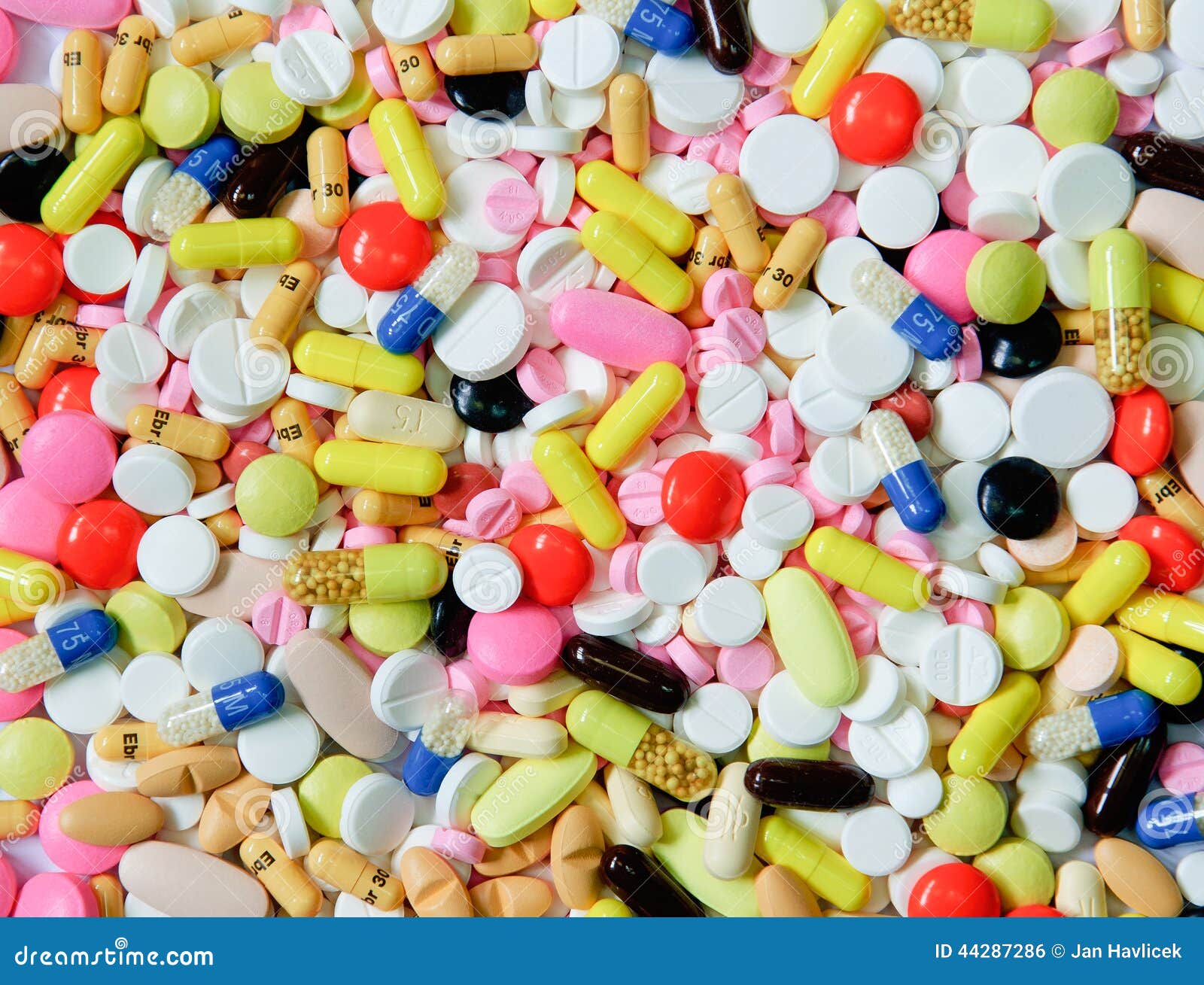 Colorful pills stock photo. Image of caplets, heal, medicine - 44287286
