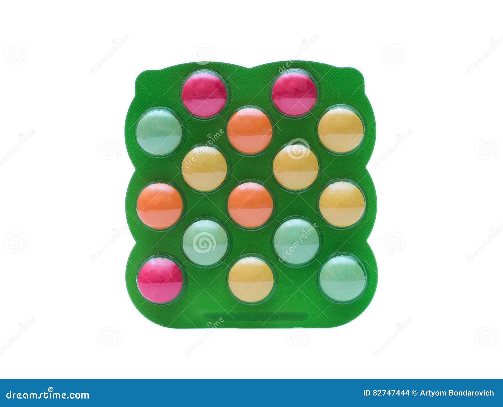 Colorful Pills for Kids in the Plastic Packaging Isolated on White ...